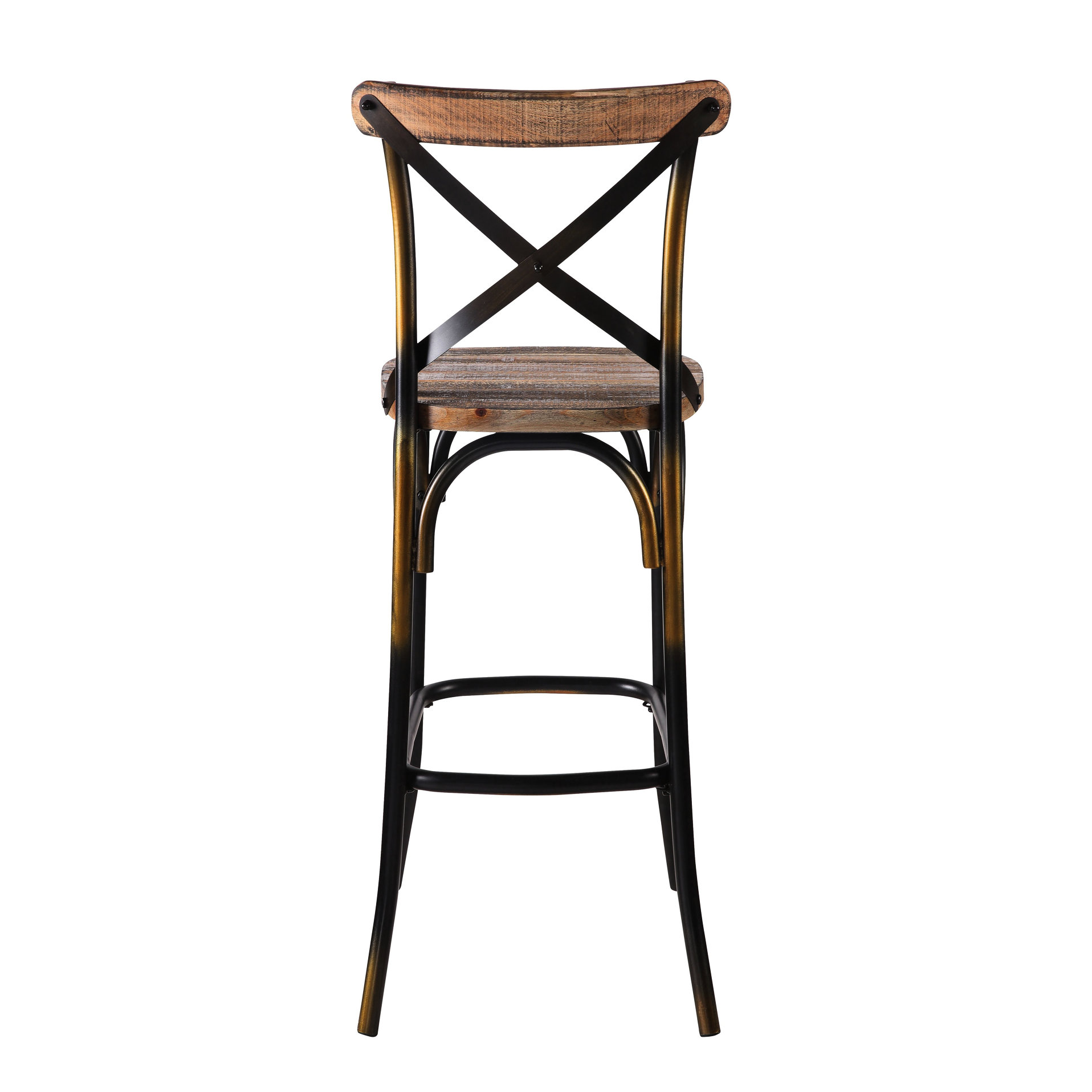 17 Stories Cross Back Bar Stool In Antique Copper - Comfortable Footrest Vintage-style With ...