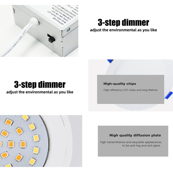 WYZM 4in Color Adjustable LED Recessed Downlight with Night Light 12 ...