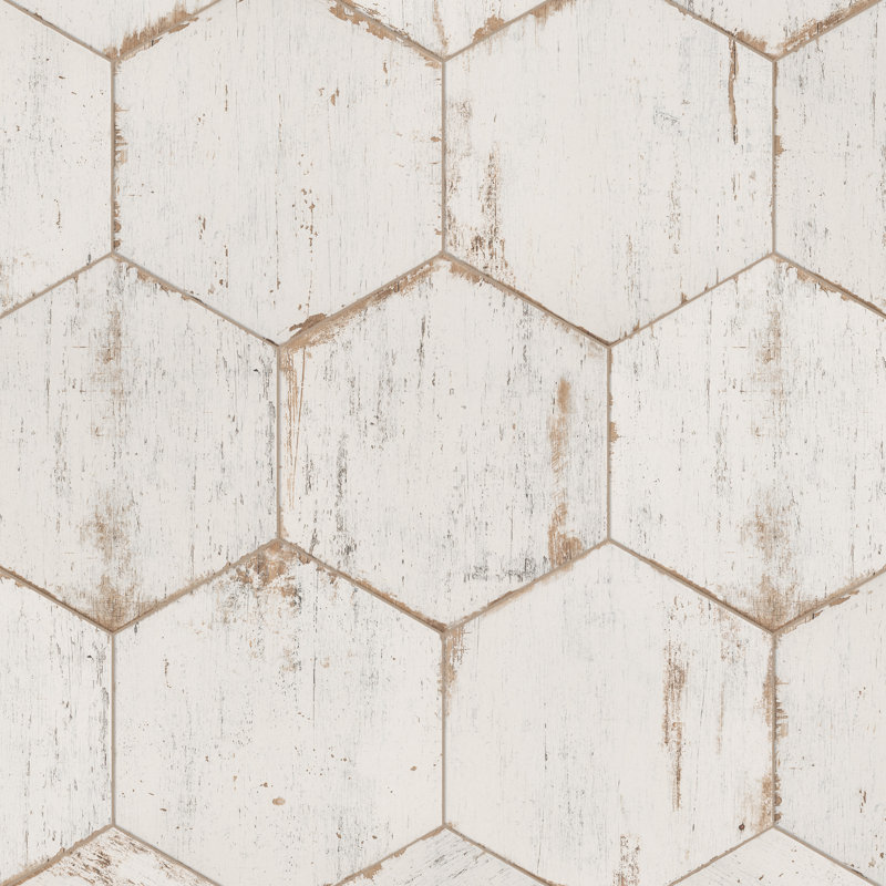 Merola Tile Retro Hex 14" x 16" Porcelain Wood Look Wall & Floor Tile ...