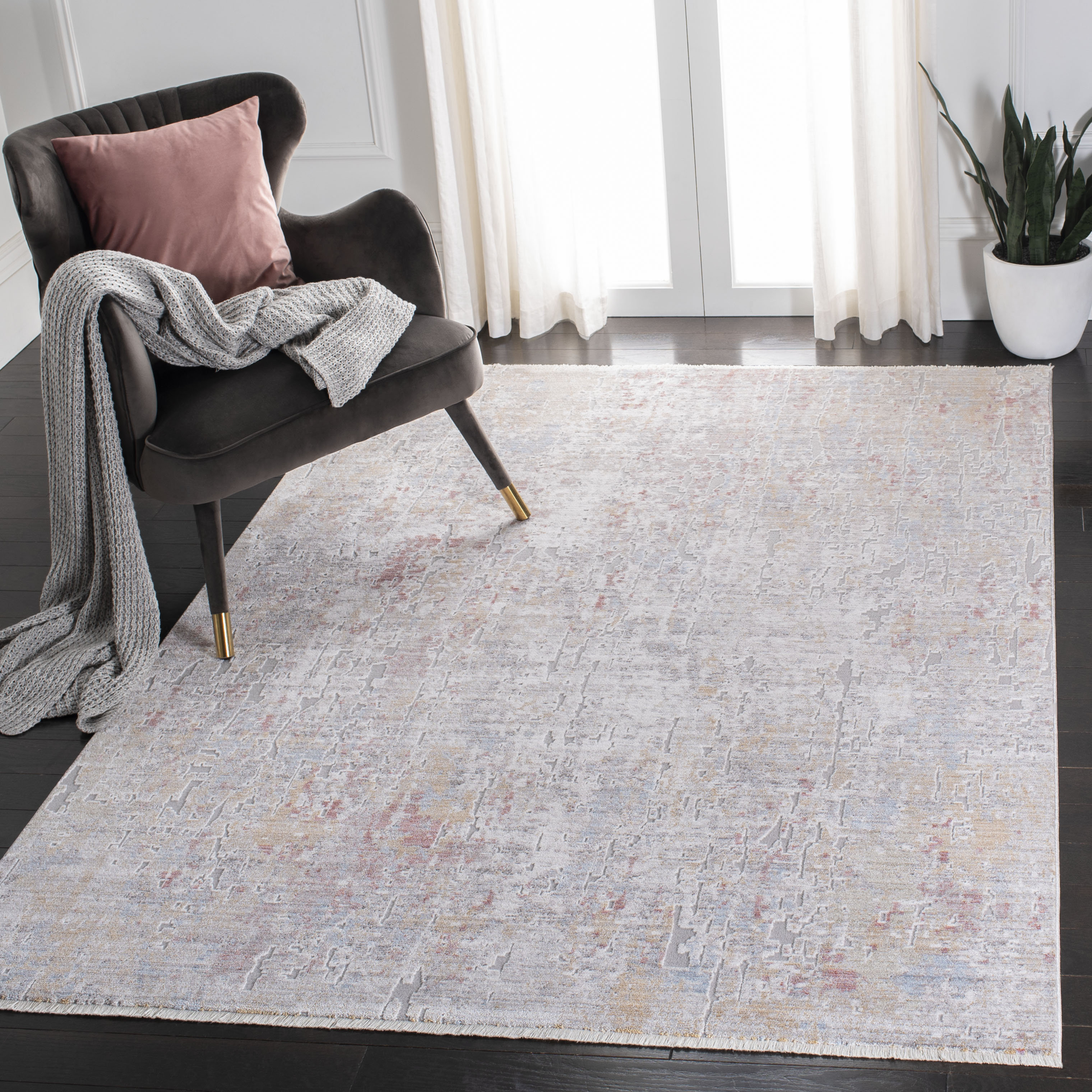 17 Stories Valencia 400 Performance Abstract Rug | Wayfair