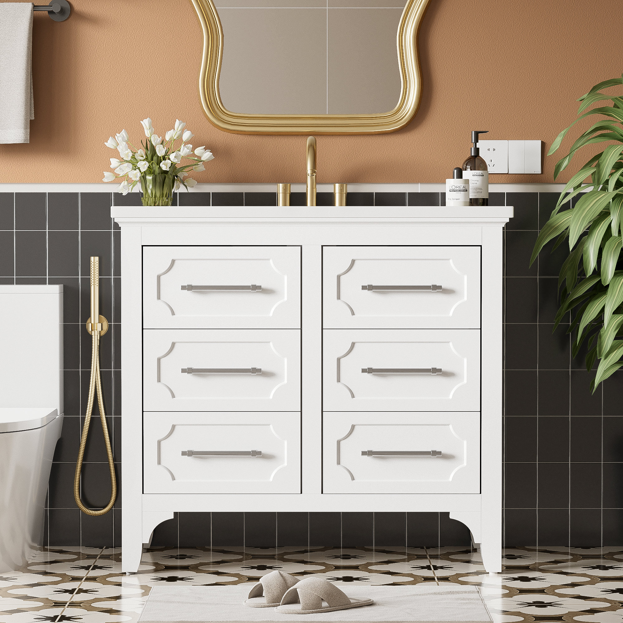 Winston Porter Artak 36 Bathroom Vanity With Resin Sink Free