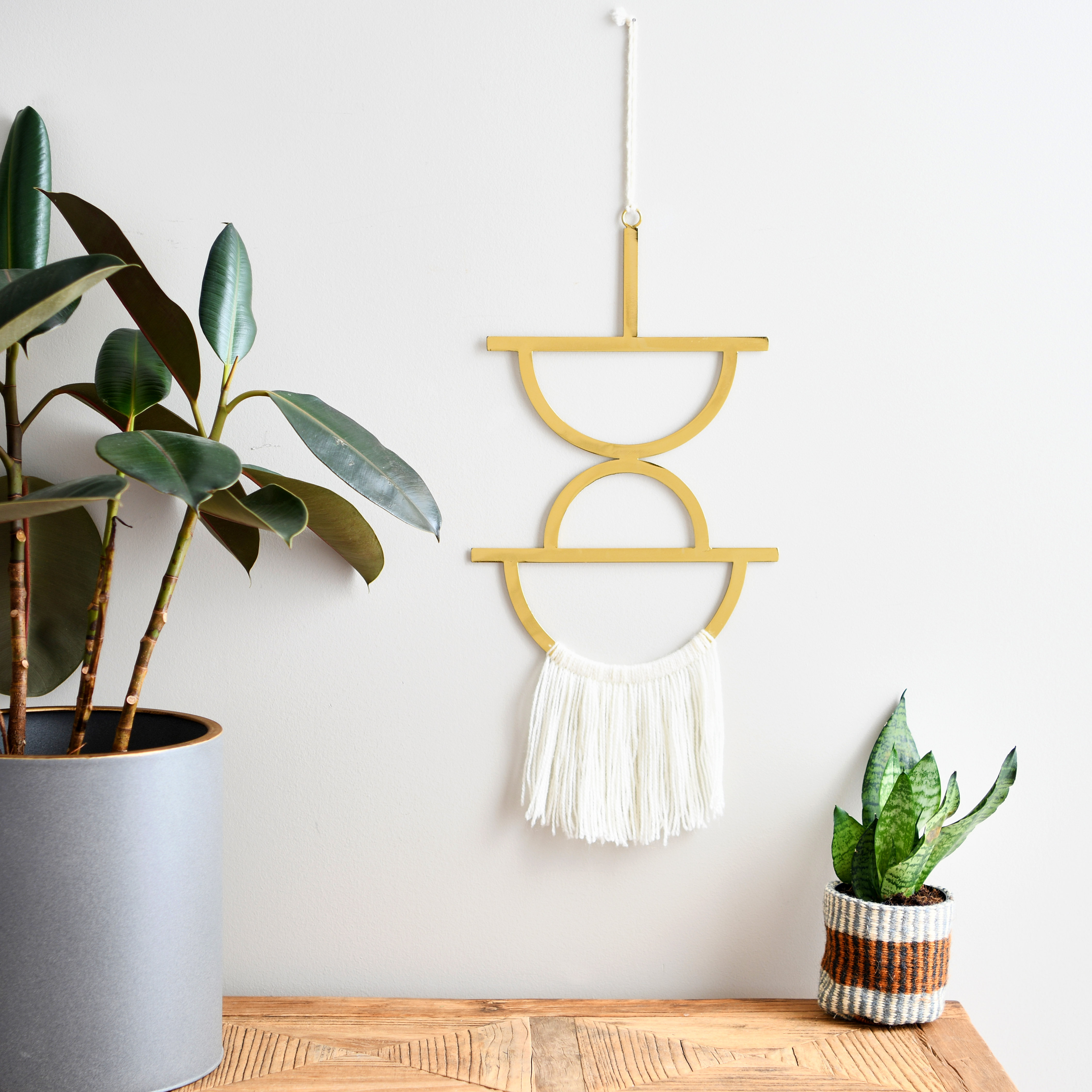 Dakota Fields Geometric Wall Hanging with Tassel Wall Décor - Wayfair ...