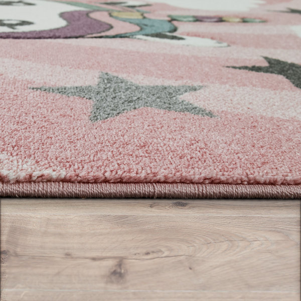 Zoomie Kids Rockridge Pink Area Rug | Wayfair