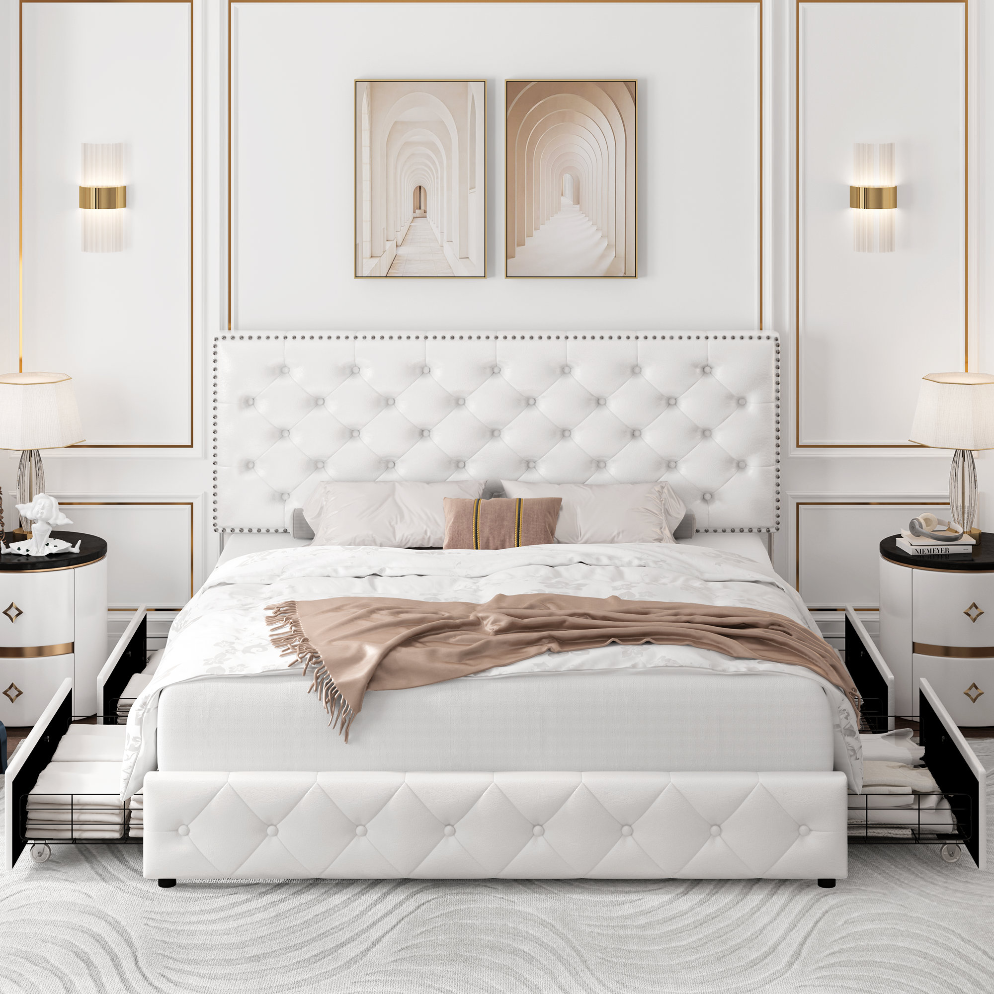 House of Hampton Erdmute Tufted Upholstered Platform Bed with ...
