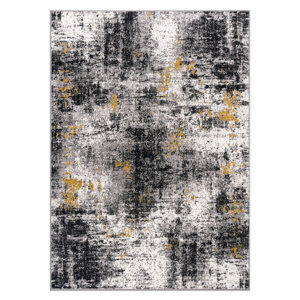 Wade Logan® Abstract Yellow/Black/Gray Area Rug & Reviews | Wayfair