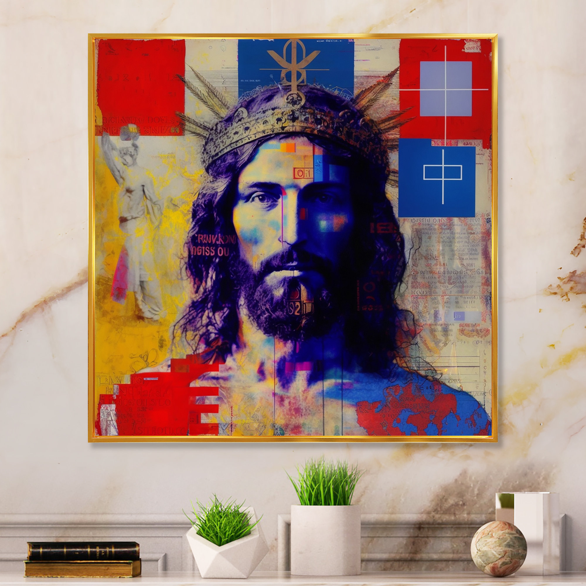 Astoria Grand Pop Art Jesus Portrait II - Spiritual Canvas Wall Art ...