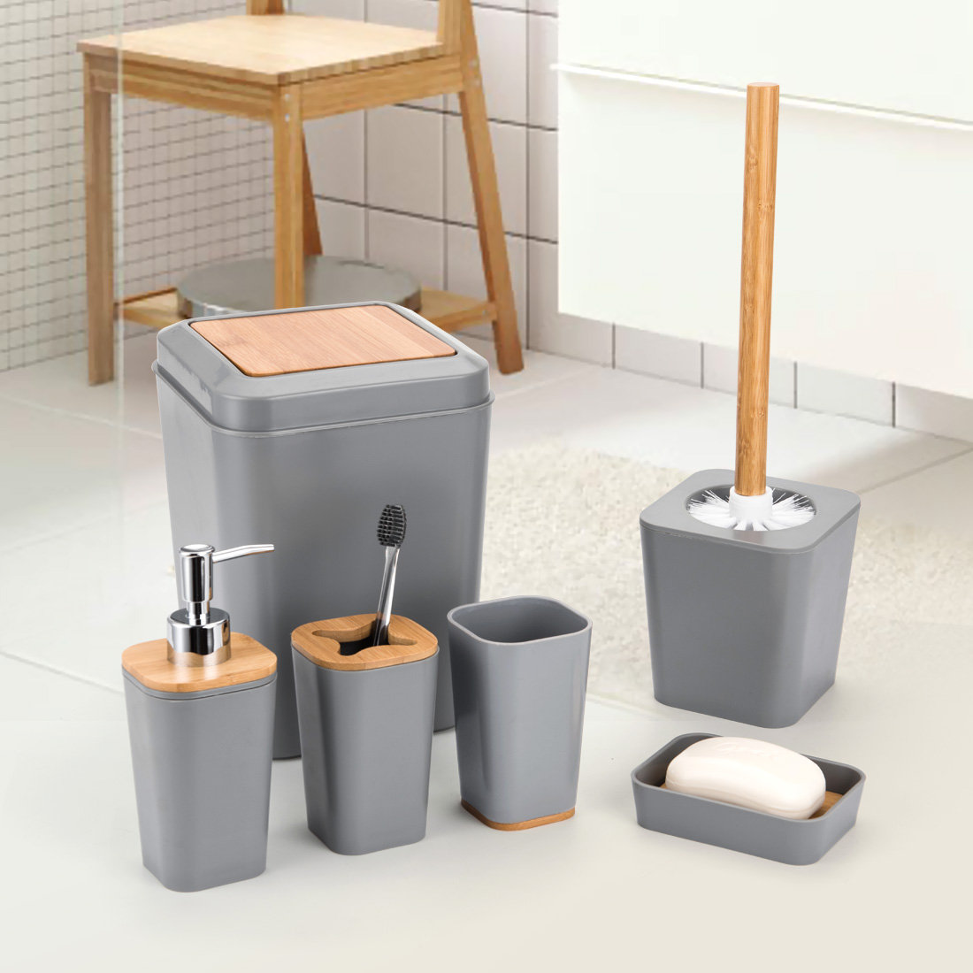 Latitude Run® 6 Piece Bathroom Accessories Set & Reviews - Wayfair Canada