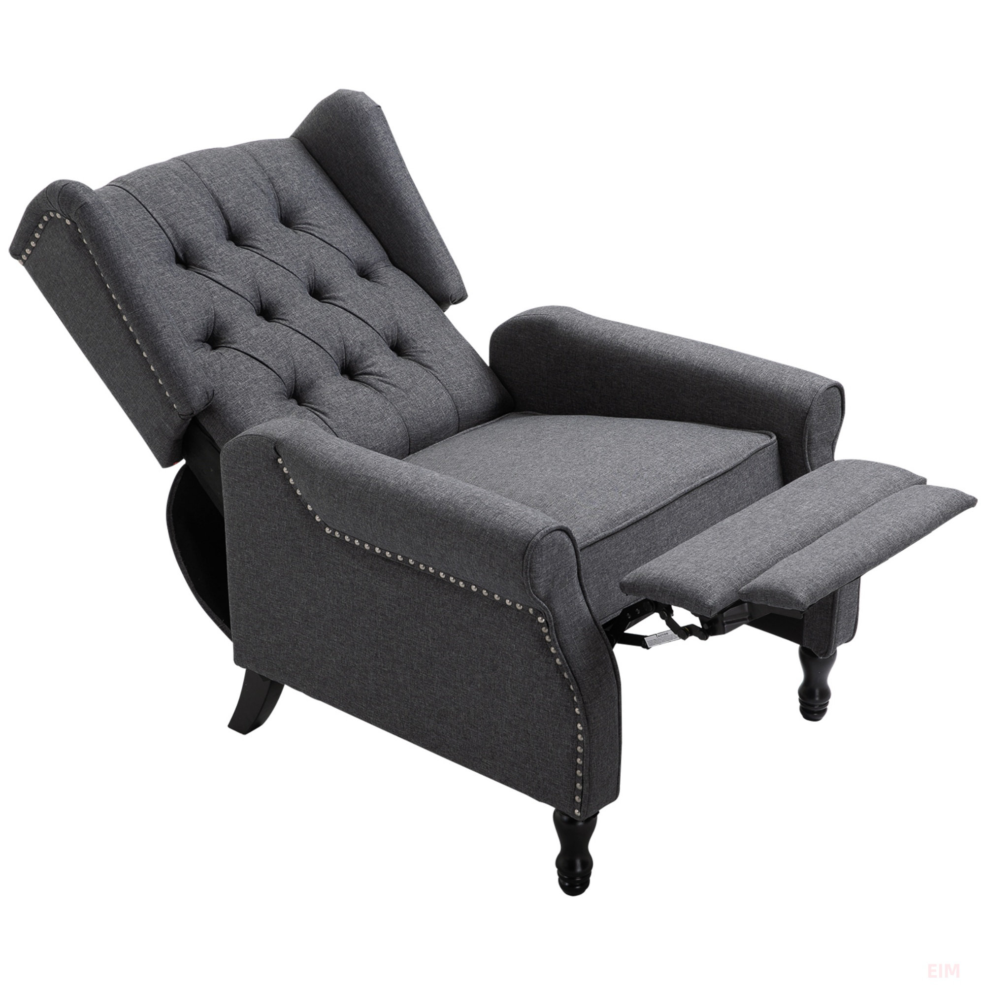 Darby Home Co Fabric Upholstered Wingback Recliner, Tufted Push Back ...