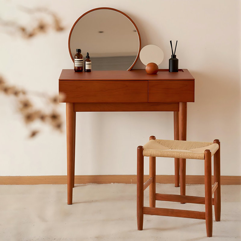 Hokku Designs Retro Minimalist Solid Wood Vanity Table for Small Spaces ...