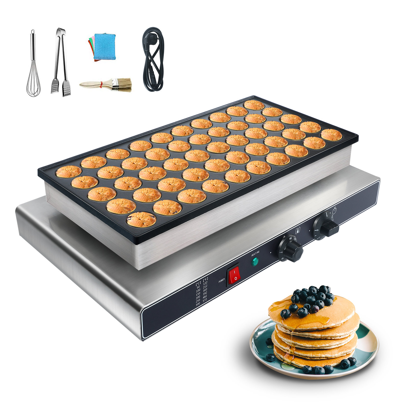 LIANQIAN 1700W Commercial Electric 50pcs Mini Pancake Maker Dutch ...