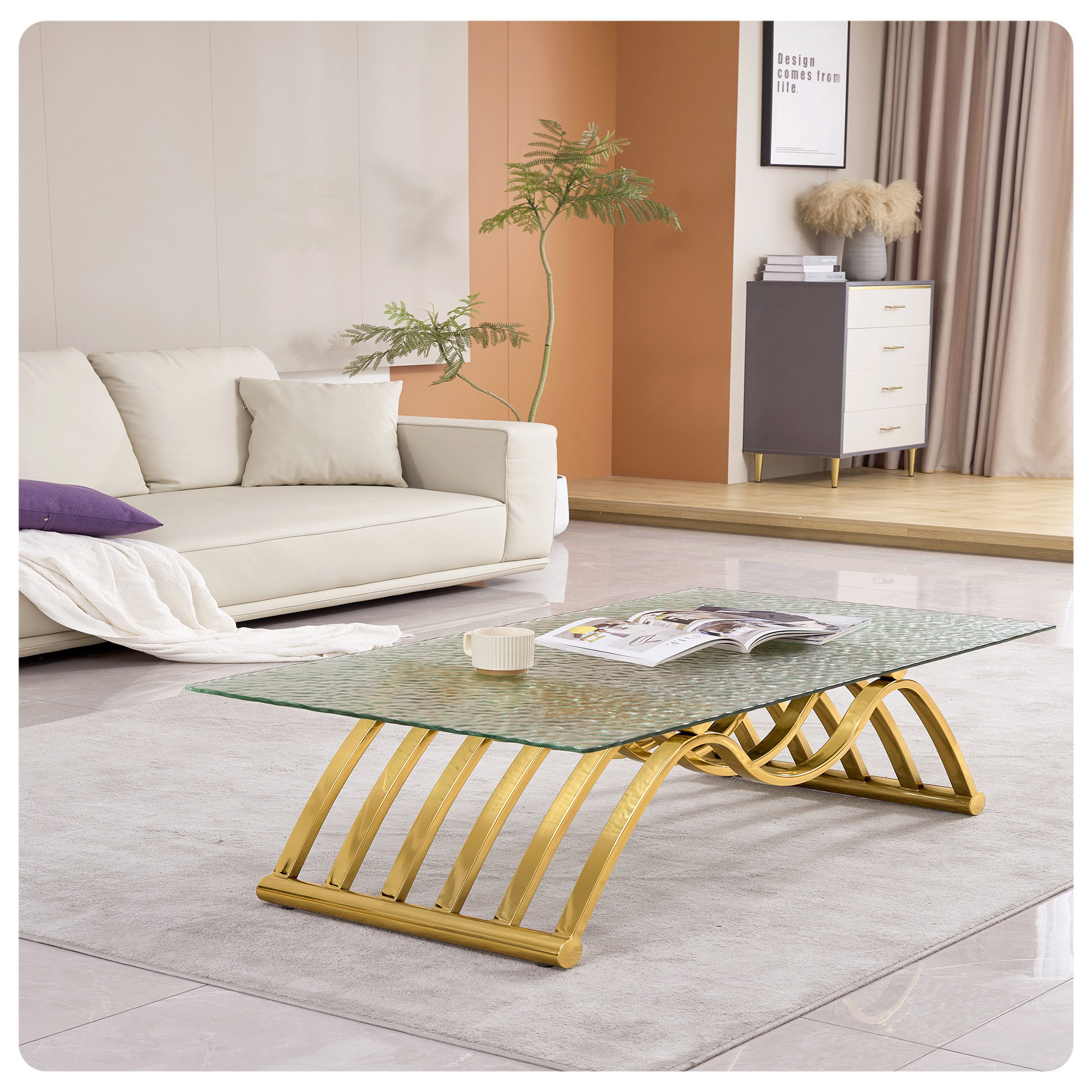 Everly Quinn Modern Stainless Steel Coffee Table | Wayfair