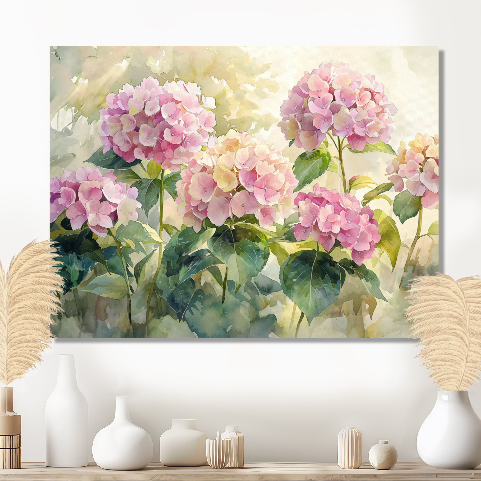 Lark Manor™ Jadarrion Hydrangeas In A Summer Garden II - Hydrangea Wall ...