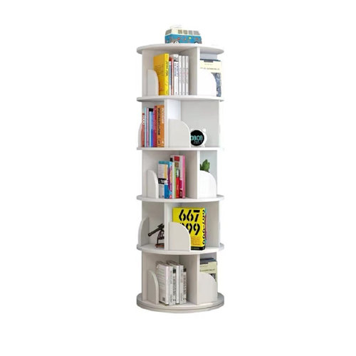 Latitude Run® 360° Rotating Stackable Shelves Bookshelf Organizer ...