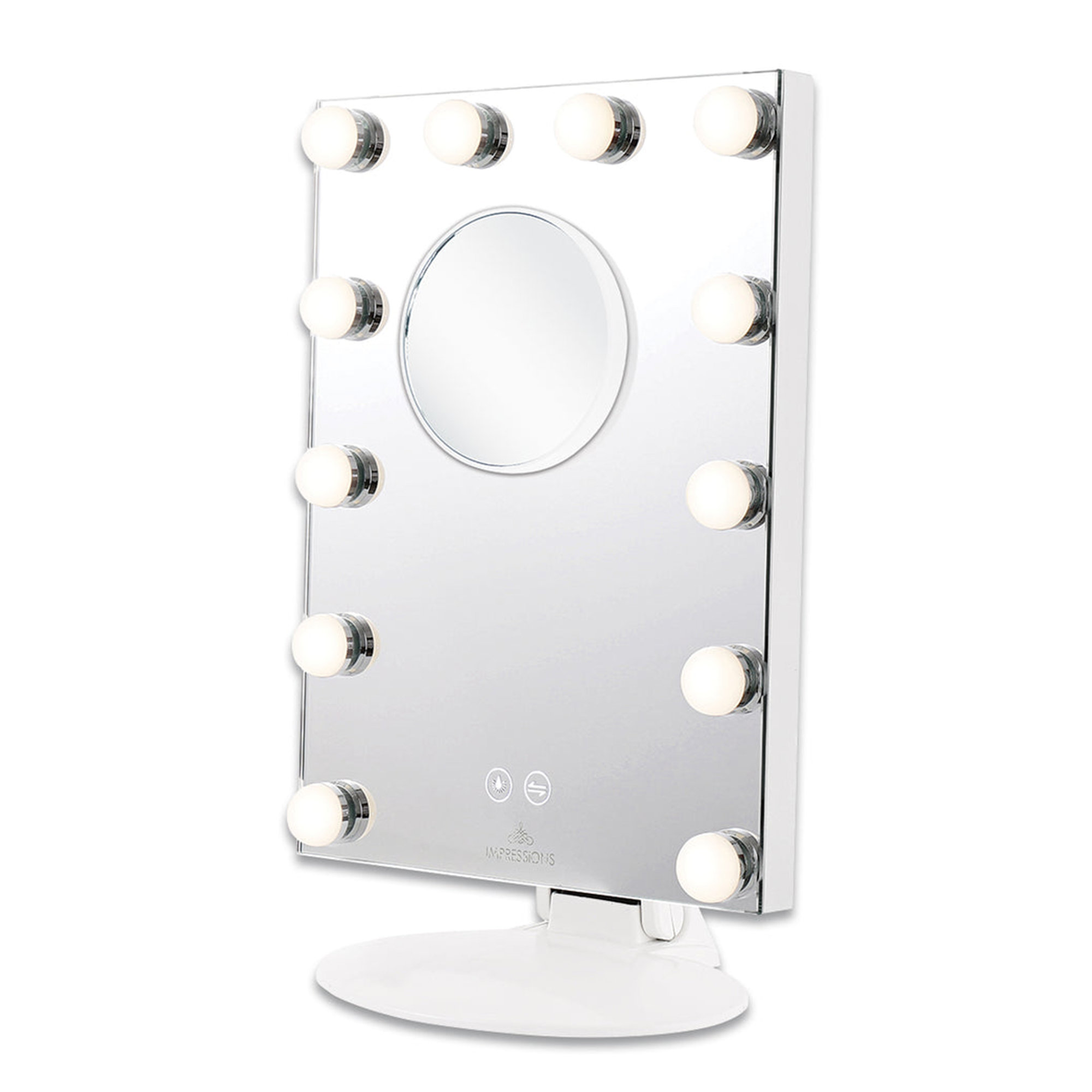 Latitude Run® Lumière Touch Pad Mini Tabletop LED Makeup Mirror with ...