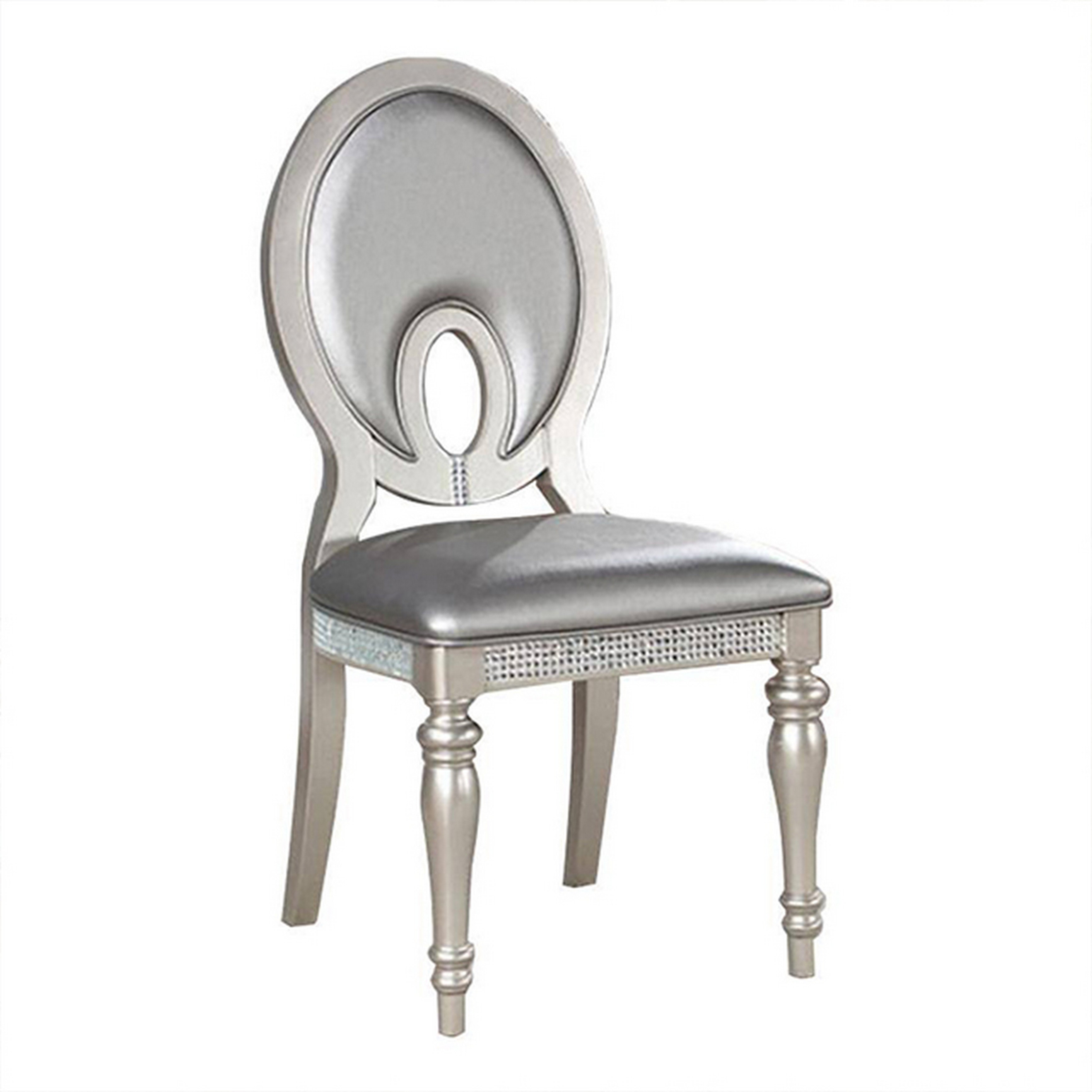 Rosdorf Park Aube Full Back Side Chair in Silver | Wayfair