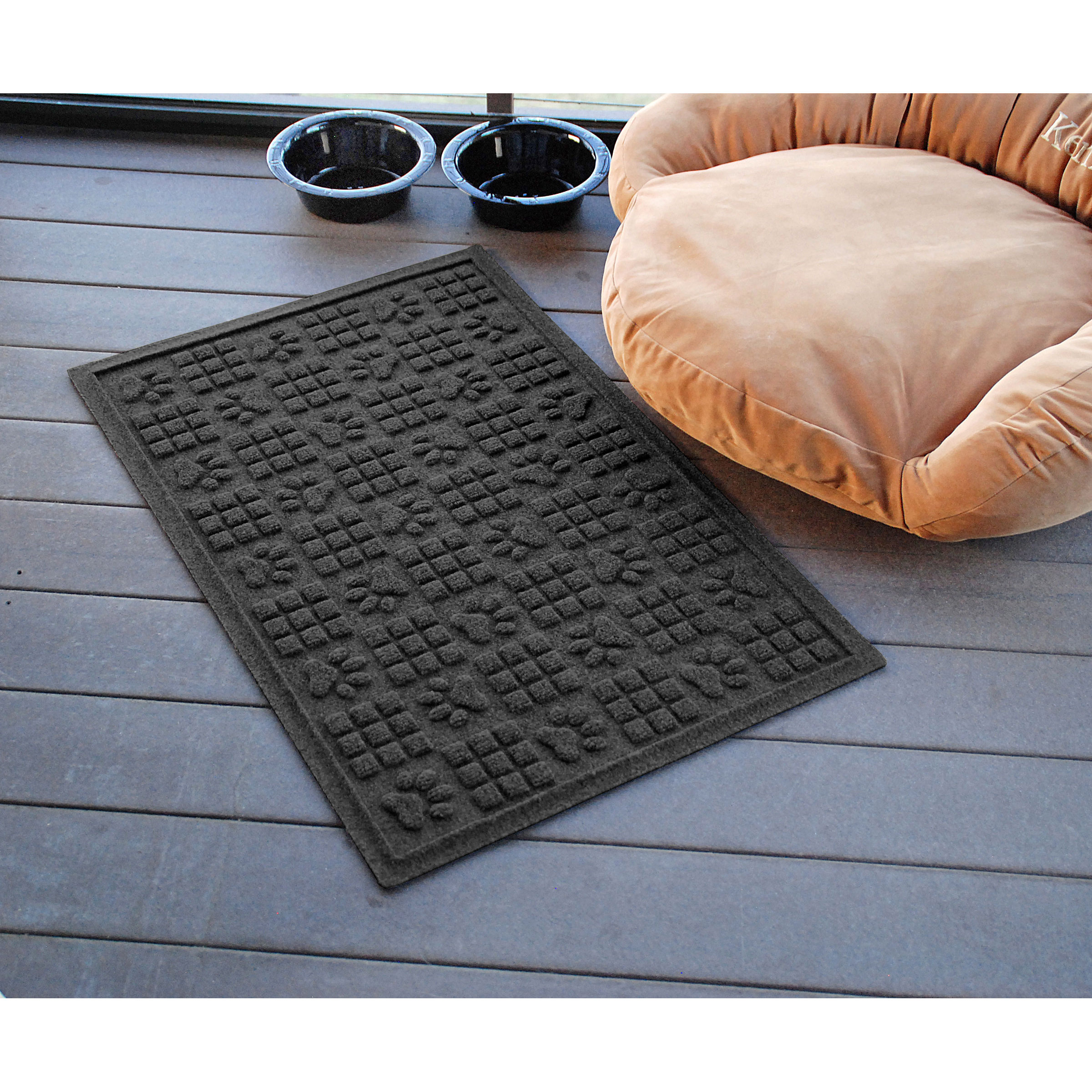 Matterly WaterHog Dog Paw Squares 23 in. x 35 in. Pet Placemat/Door Mat ...