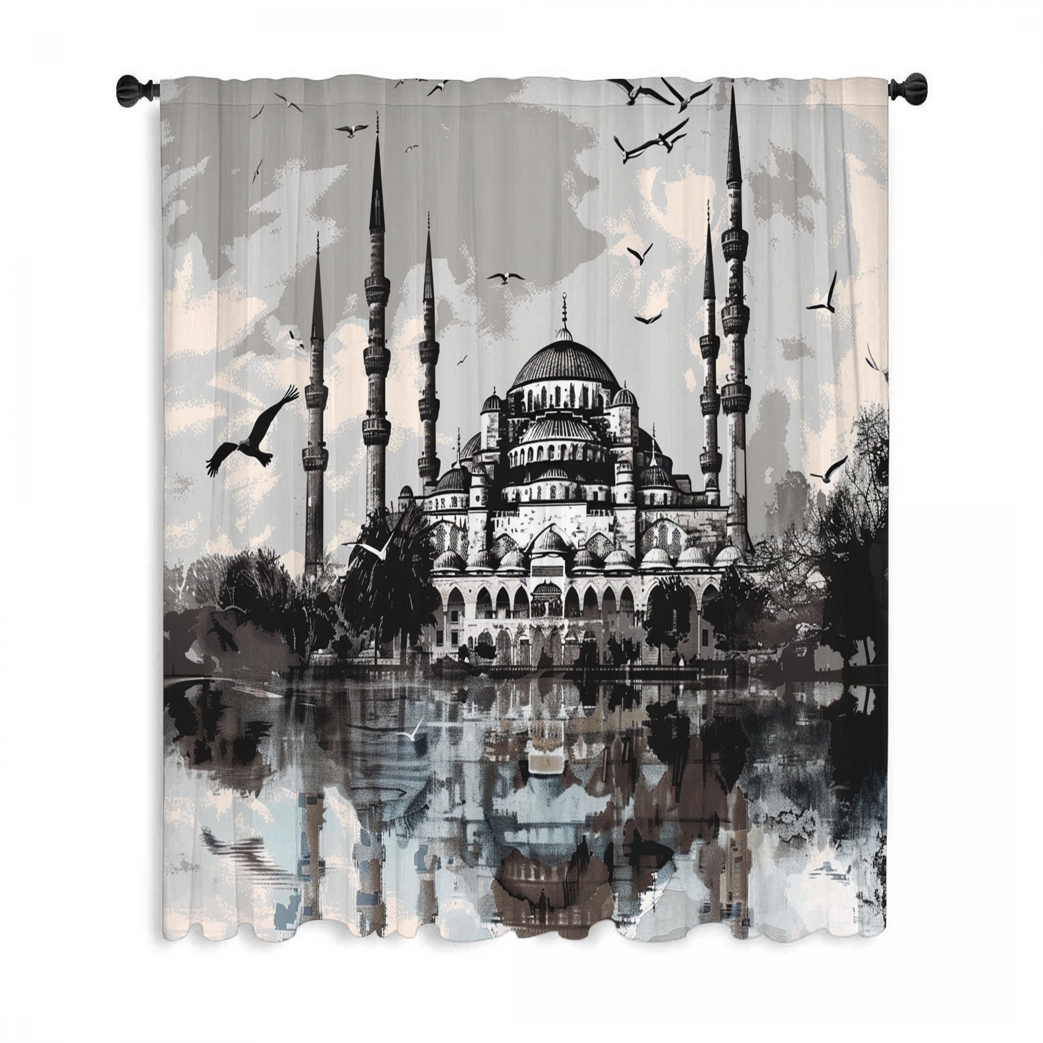 Wildon Home® Mosque Window Curtains, Architecture Blockout & Sheer ...