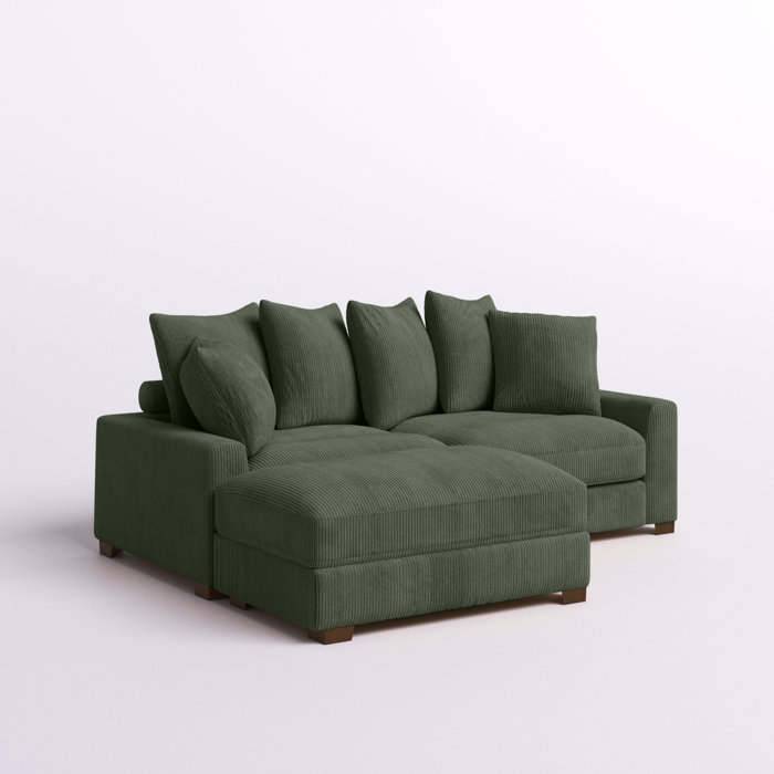 Wade Logan® Arzelia 3 - Piece Corduroy Sectional & Reviews | Wayfair