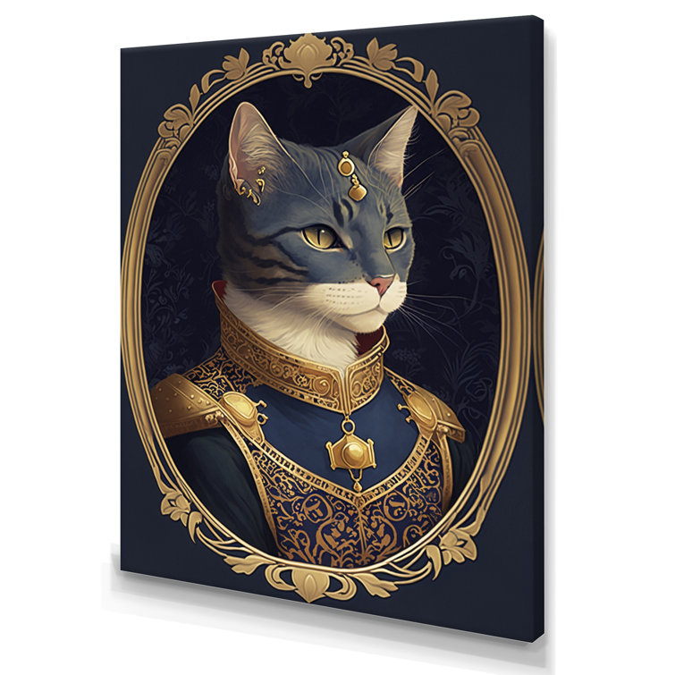 Trinx " Portrait Of A Royal Blue Cat Prince I " on Canvas - Wayfair Canada