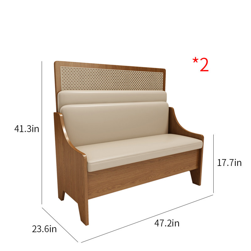 Canadian Linen Western Restaurant Cafe Bakery Rattan Bench Faux Leather ...