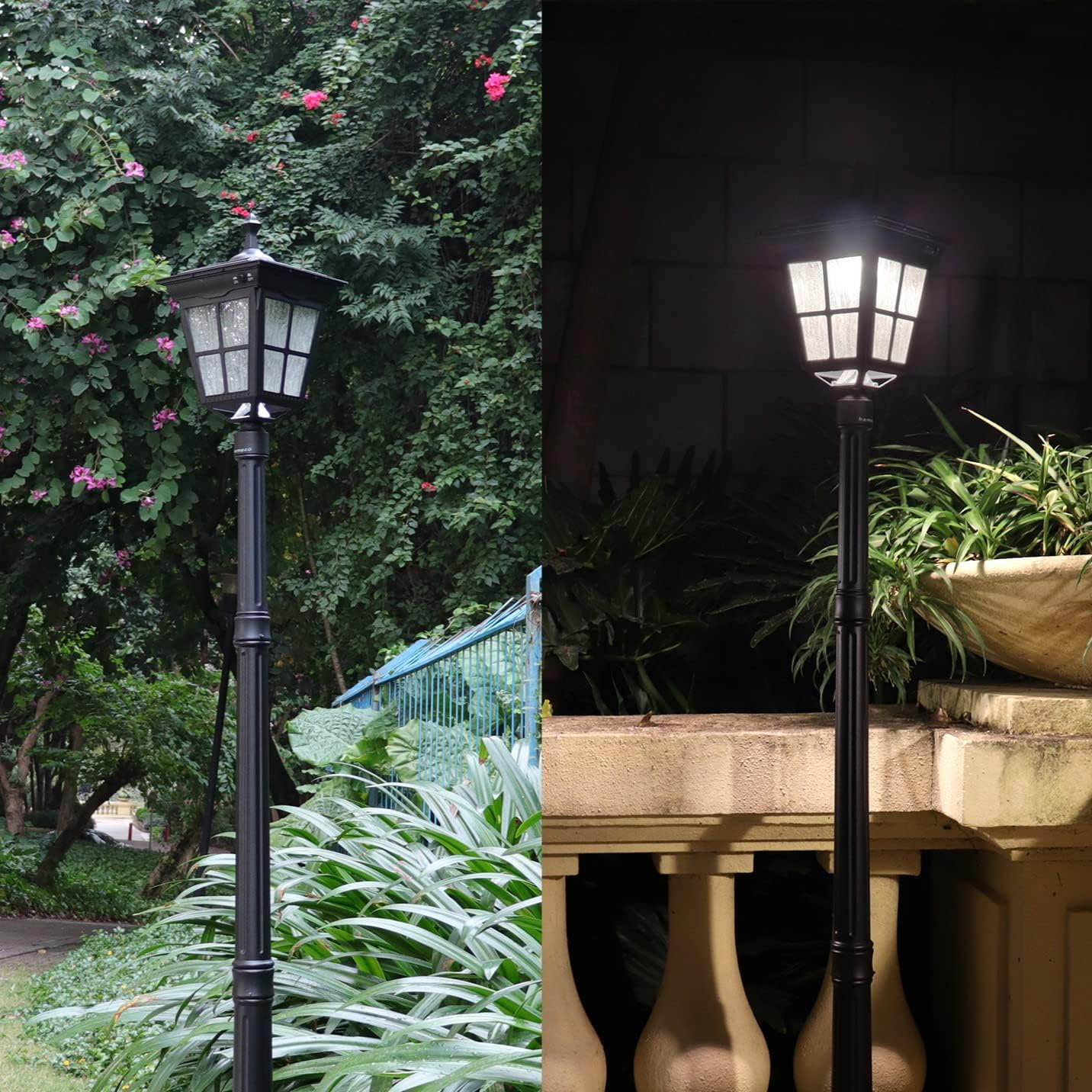 Co-t Solar-Powered Outdoor Lamp Post Light With Dusk-To-Dawn Sensor ...