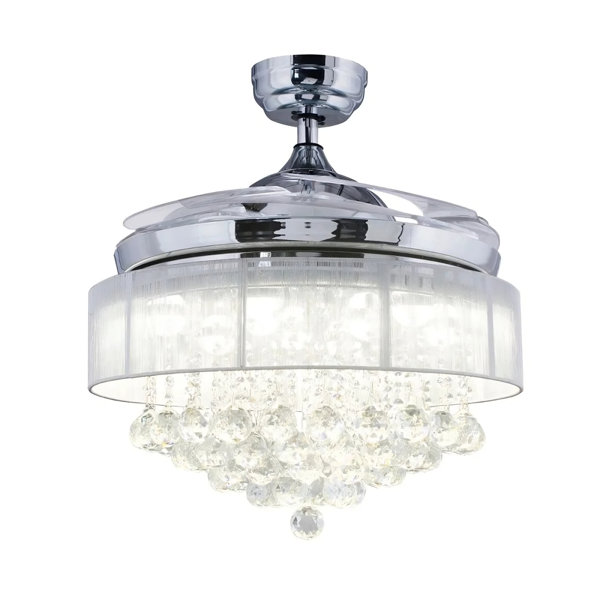 House of Hampton® Gerica 42'' Retractable Glam Ceiling Fan with LED ...