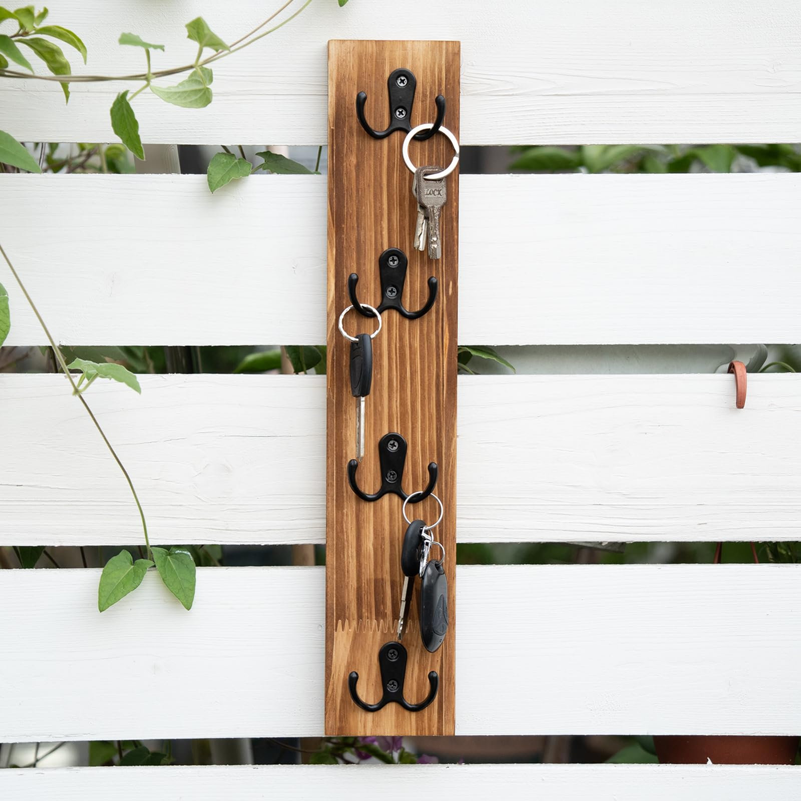 Laurel Foundry Modern Farmhouse® Hawthorne Mounted Wooden Key Rack ...