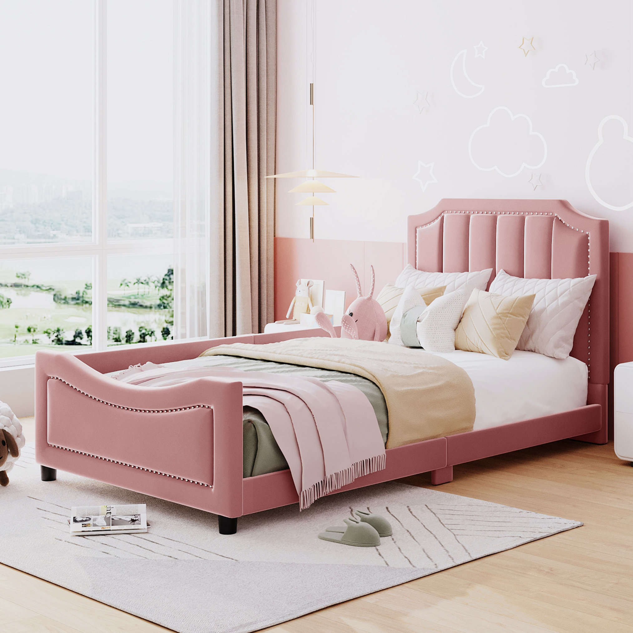 Winston Porter Riniya Upholstered Slat Bed | Wayfair