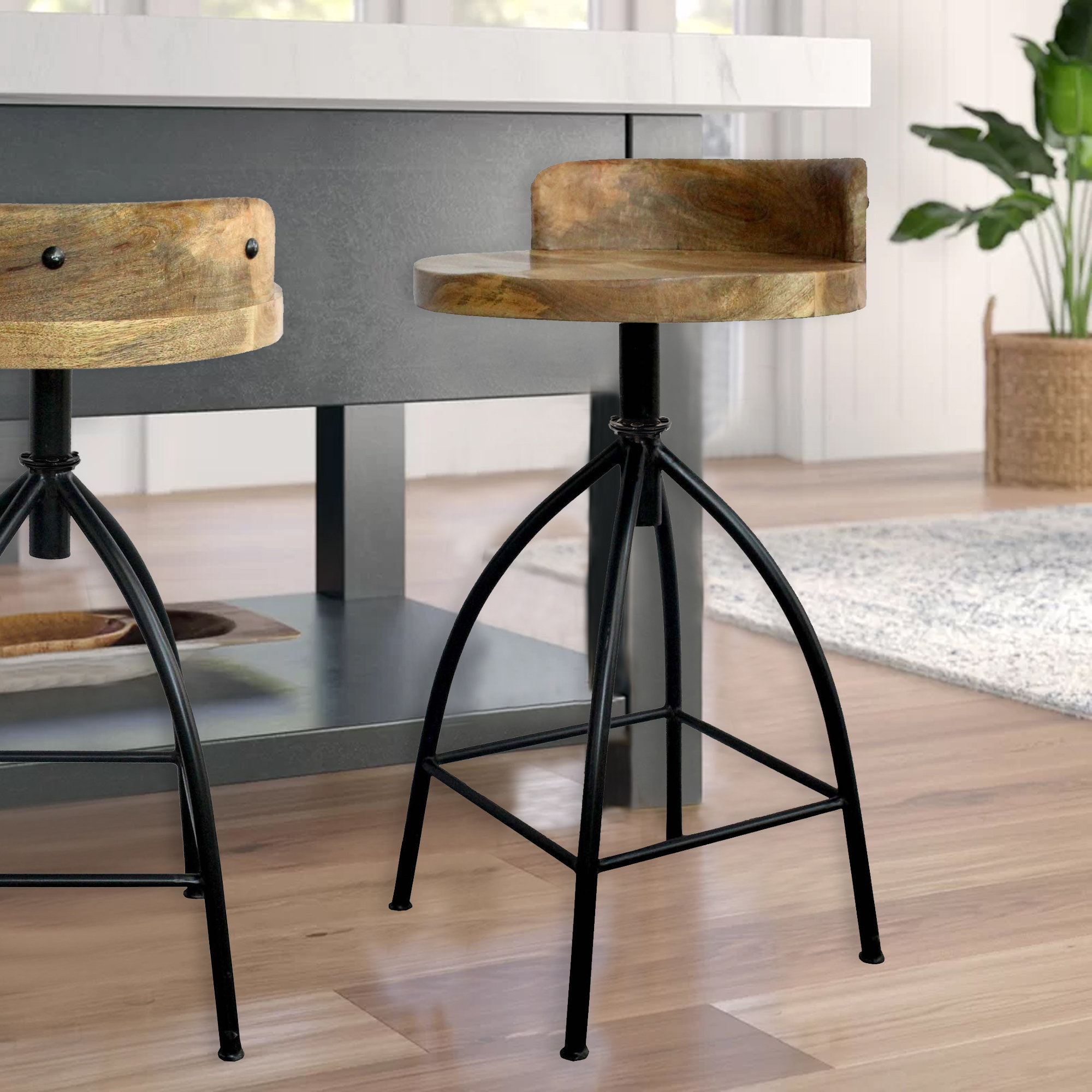 Trent Austin Design Kohlmeier Industrial Style Counter Height Stool ...