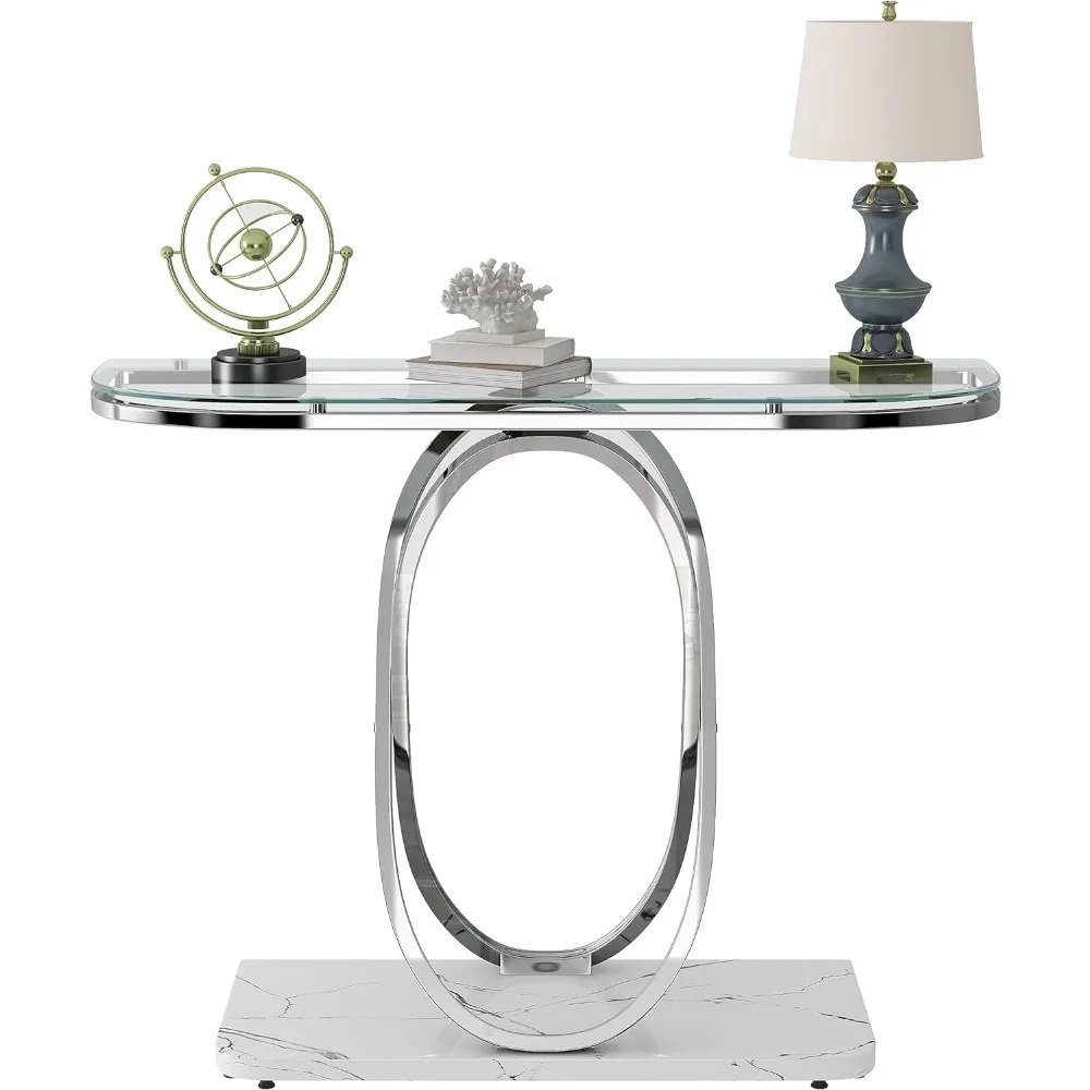 Brayden Studio Laila Console Table Stainless Steel Glass - Wayfair Canada