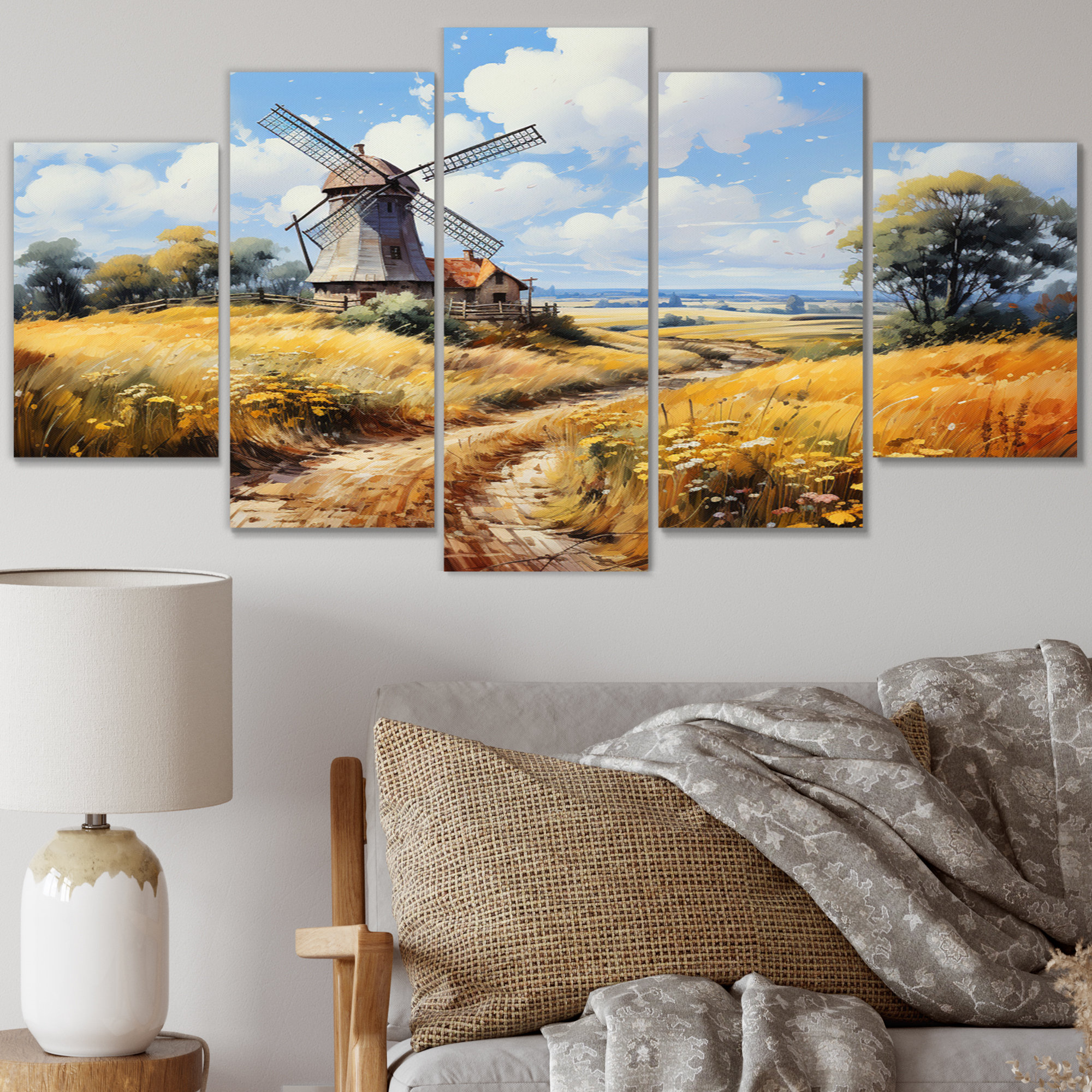 August Grove® Mill Wind Pastoral Symphony - Wind Turbines Canvas Wall ...