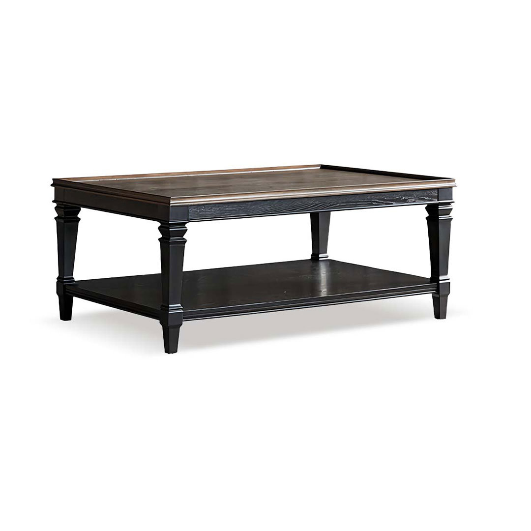 Impulse Wood 43.31" Black Solid + Manufactured Wood Rectangular Coffee ...