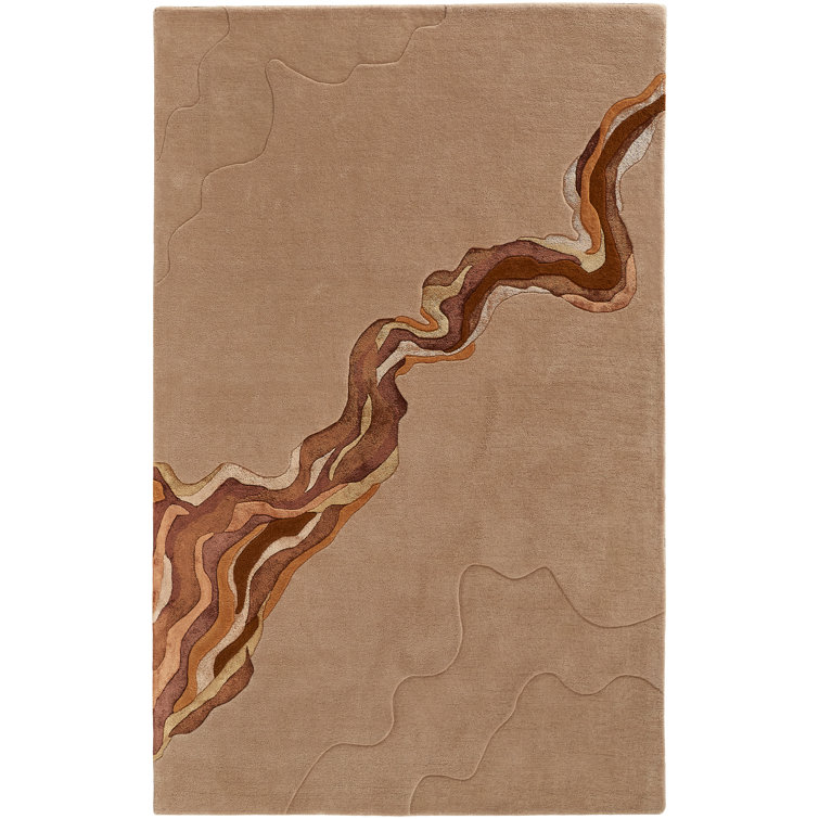 Orren Ellis Zakhari Wool Abstract Indoor Rug | Wayfair