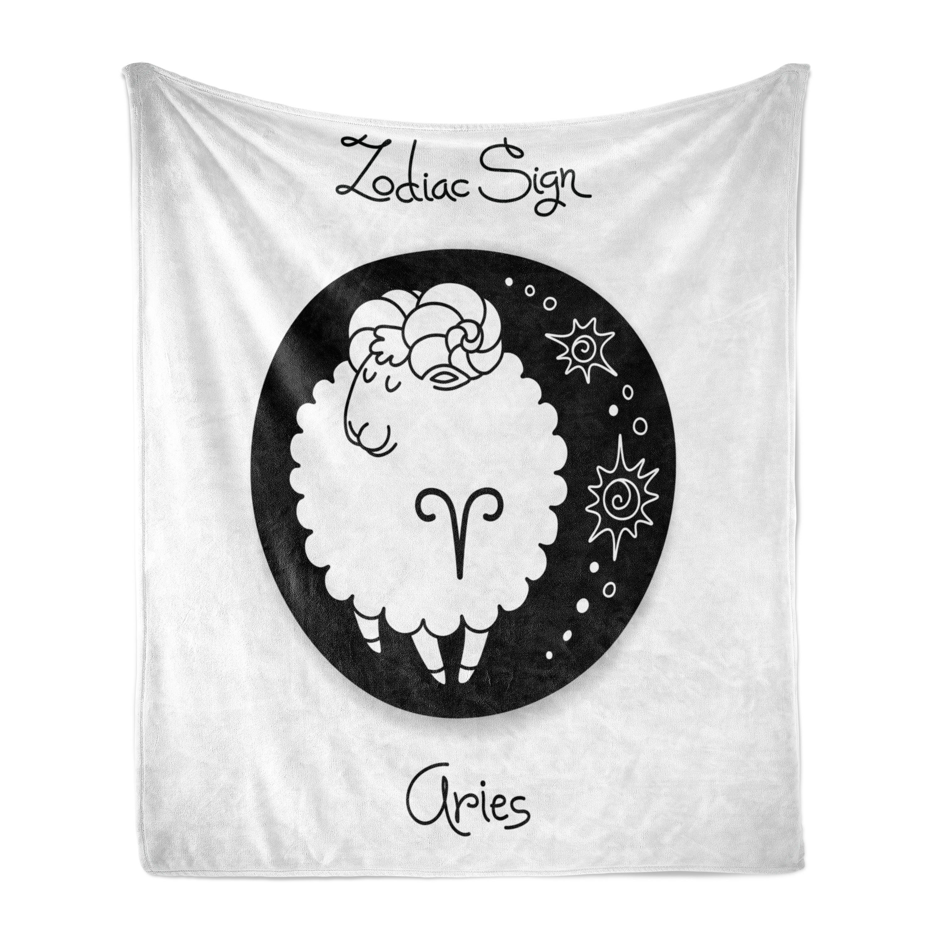 Ambesonne Zodiac Aries Fleece Throw Blanket Funny Ram in a Dot 50 ...