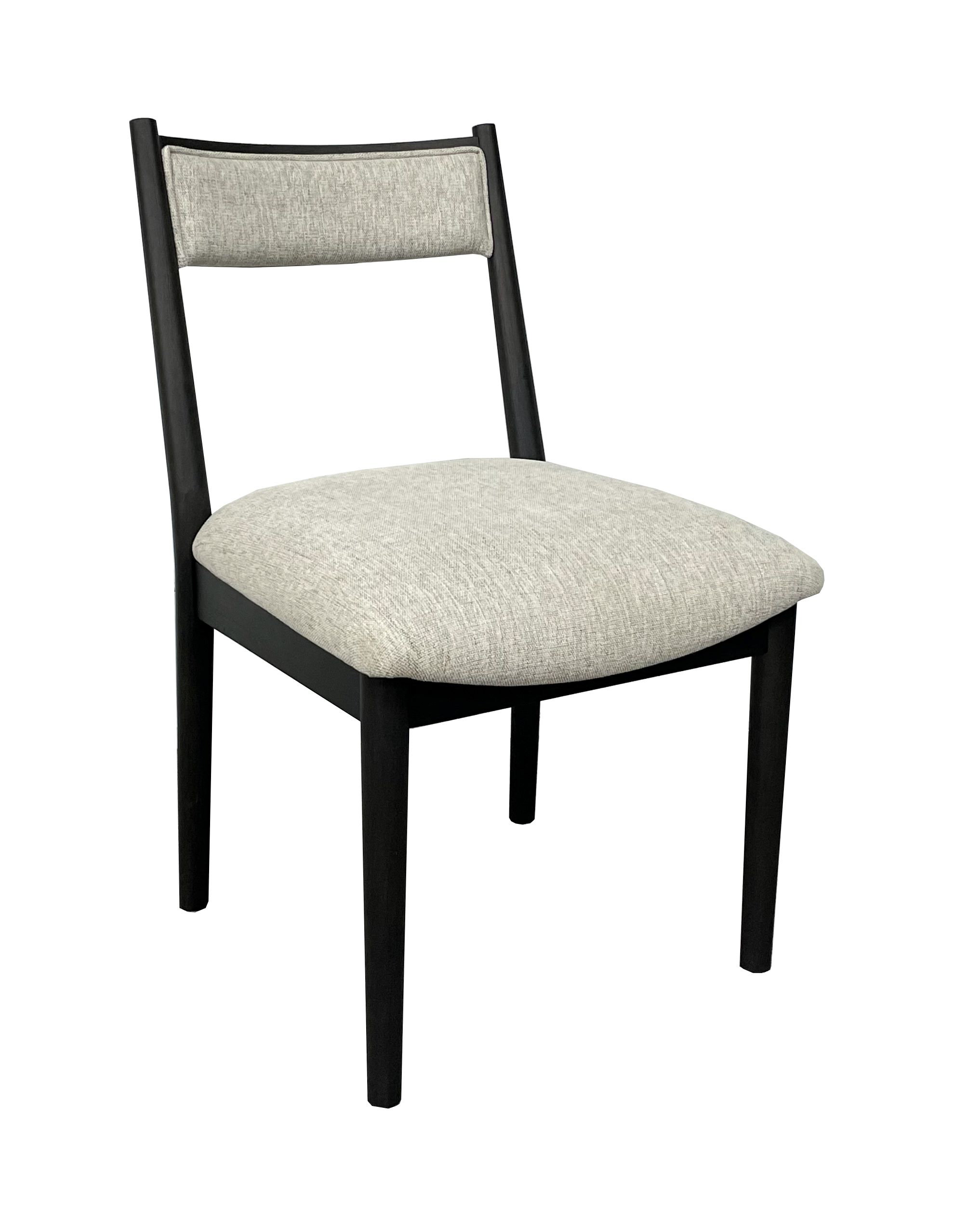 NFusion Zora Upholstered Dining Chairs with Crescent Back & Wooden Legs ...