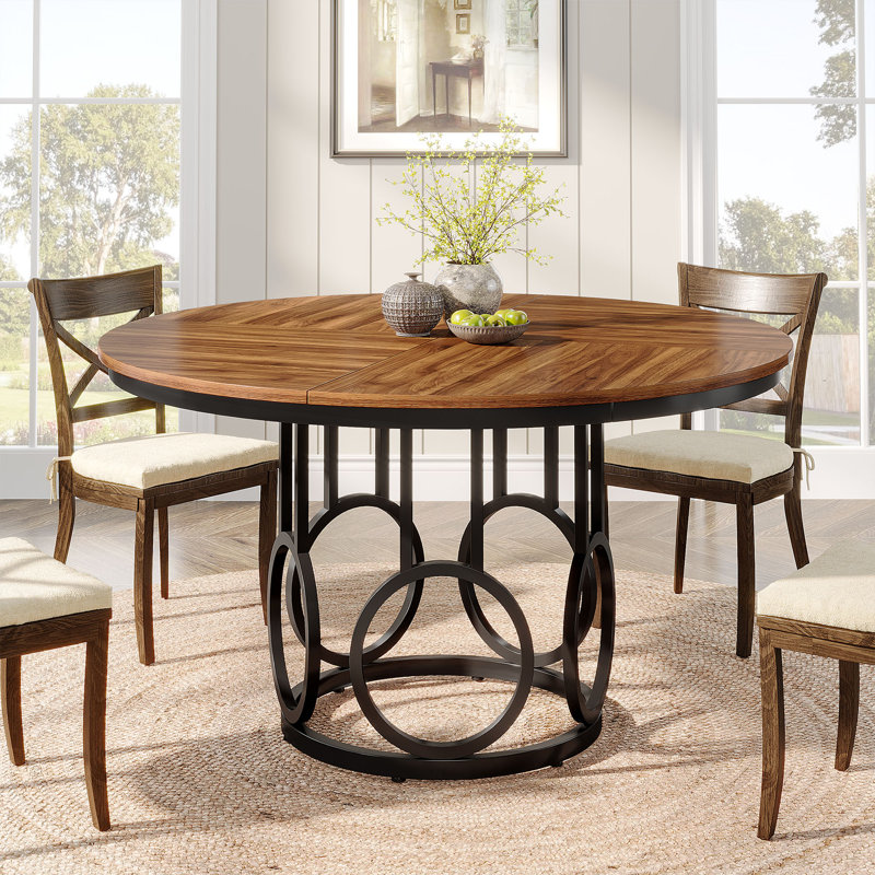 Winston Porter Round Dining Table for 4-6 People & Reviews | Wayfair
