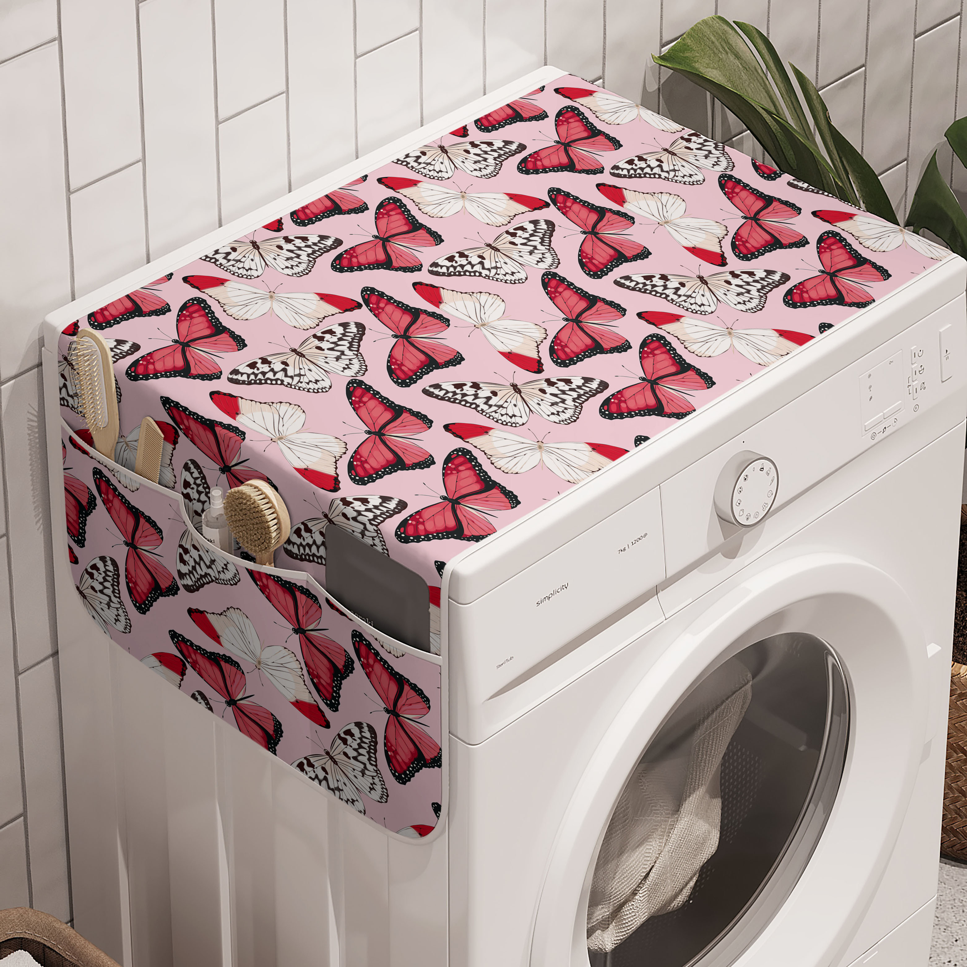 East Urban Home Butterfly Washing Machine Organizer Pack of 2 47" x 18. ...