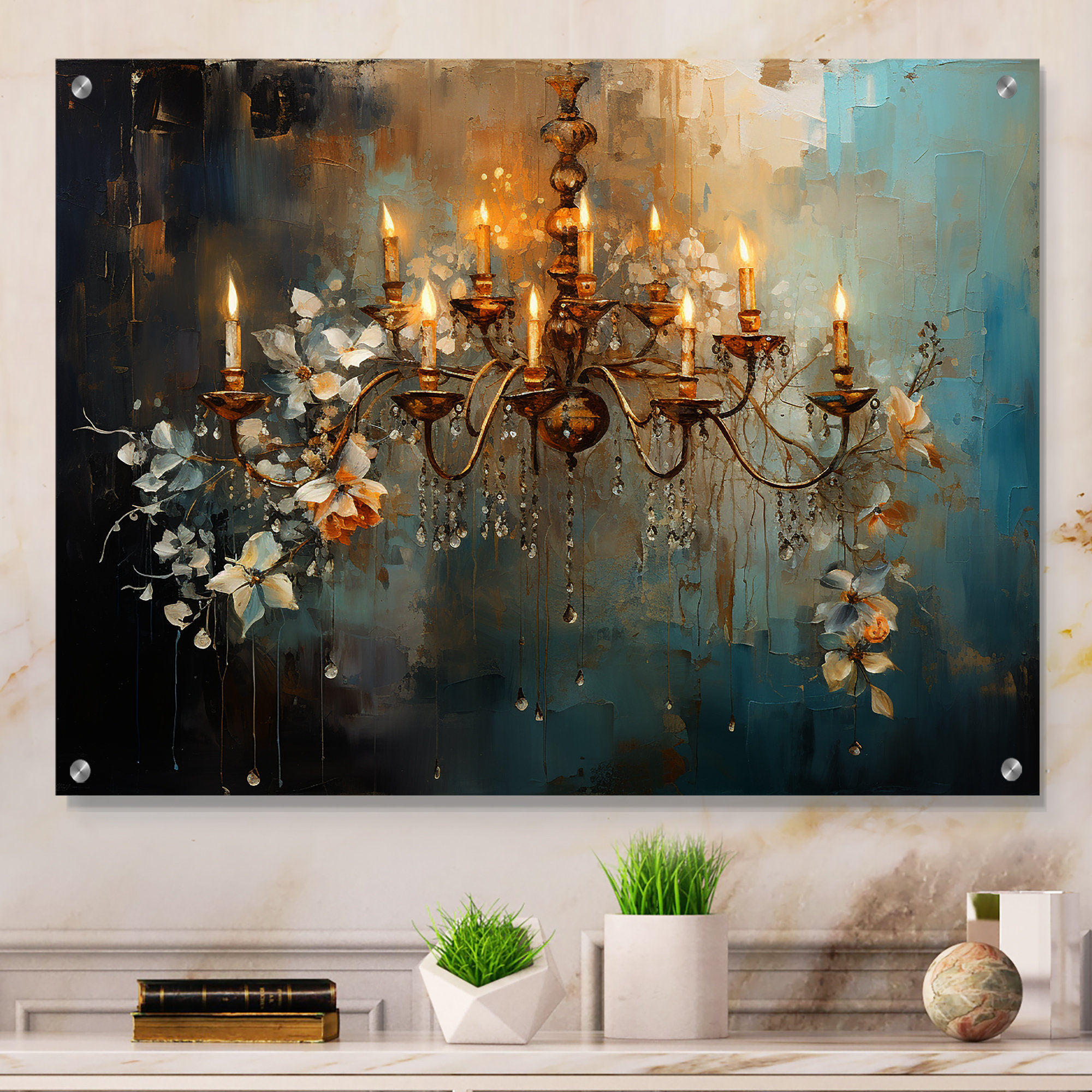 Design Art Chandelier Whispering Luminescence Pointillism - Chandelier ...