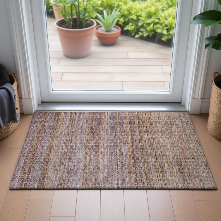 Dakota Fields Machine Washable Indoor/Outdoor Oden ACN2155 Striped Rug ...