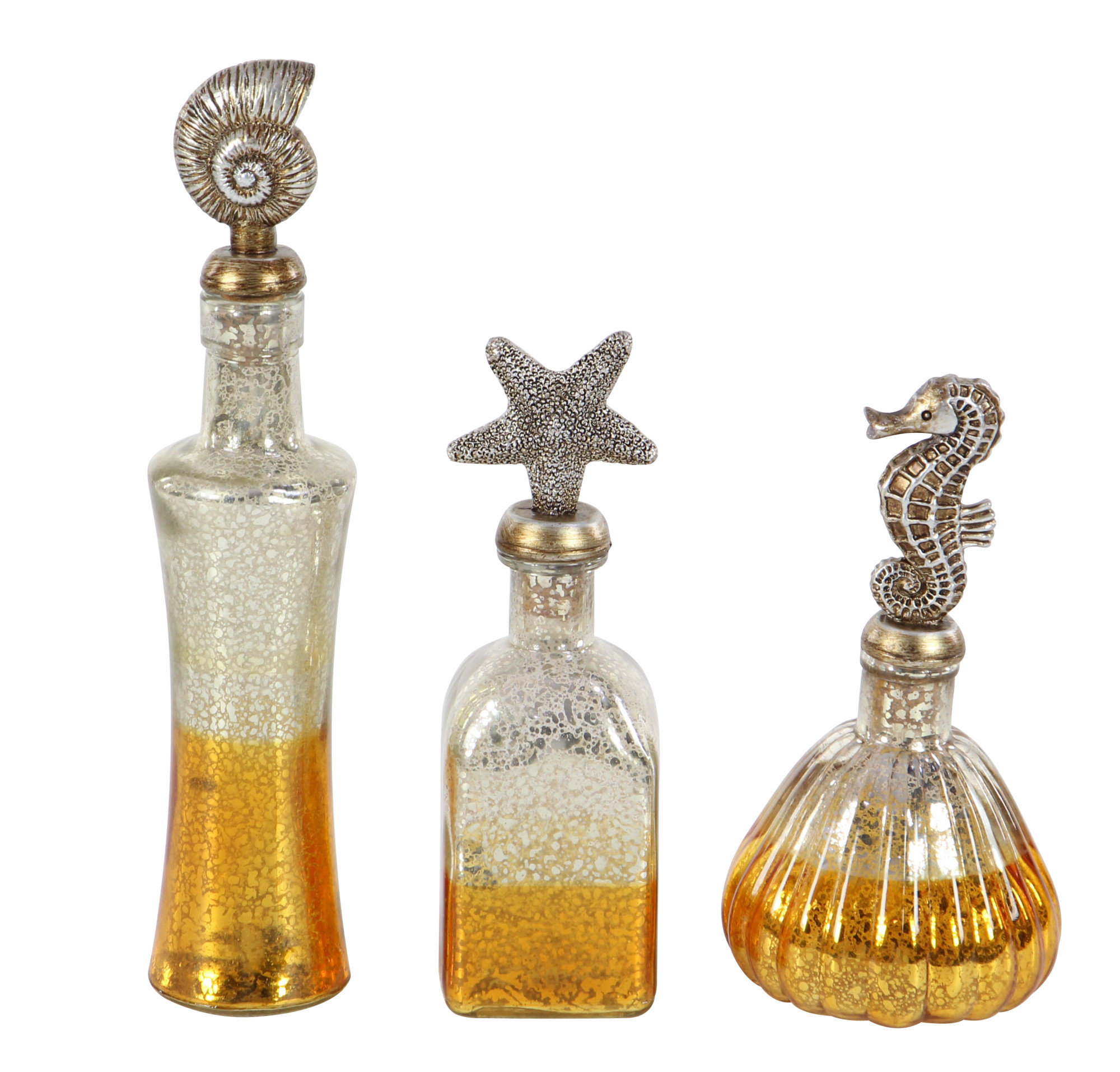 Highland Dunes Sisson Fleur-de-lis 3 Piece Decorative Bottle Set ...
