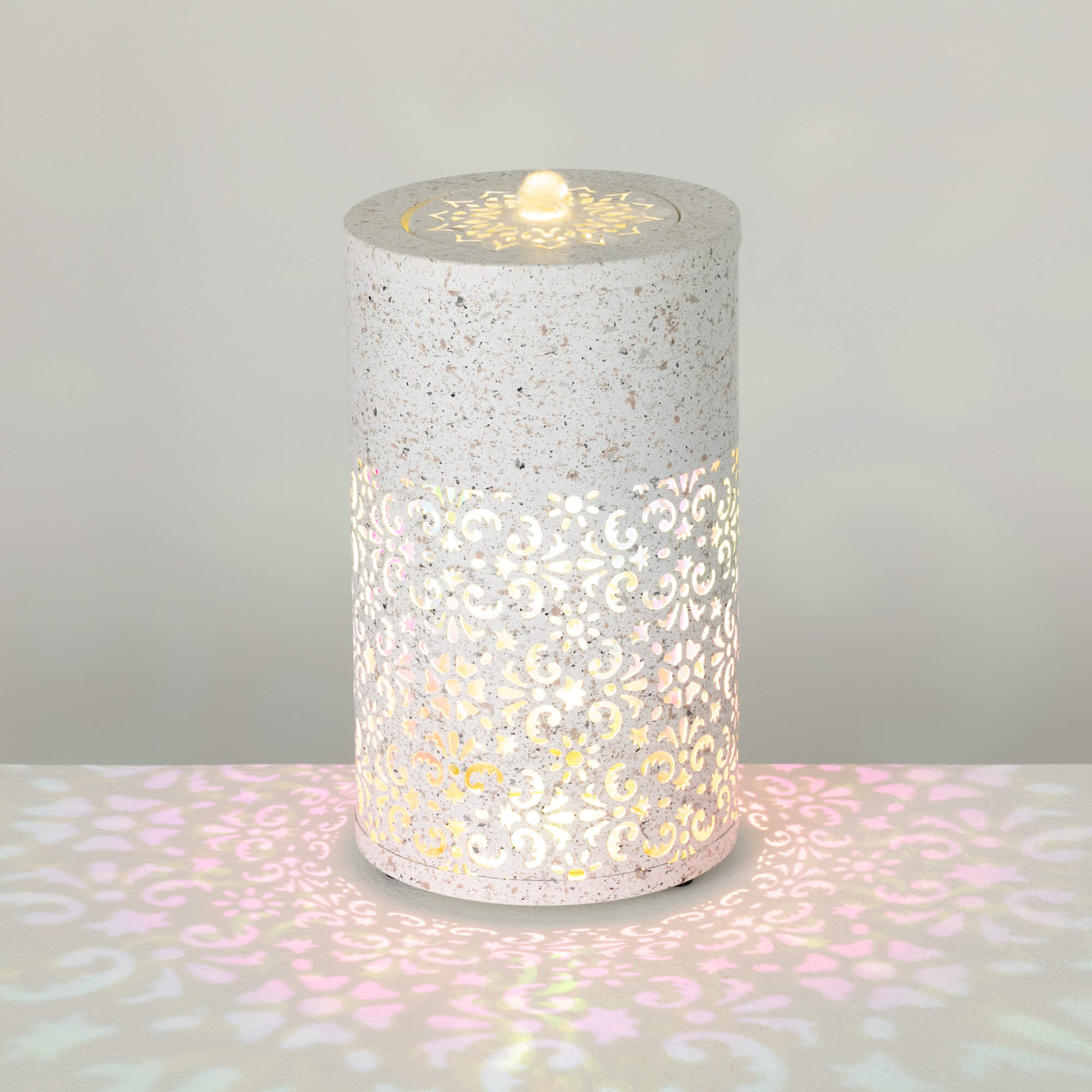 Bungalow Rose Speckled Moroccan LED Tabletop Fountain 12"H; White | Wayfair