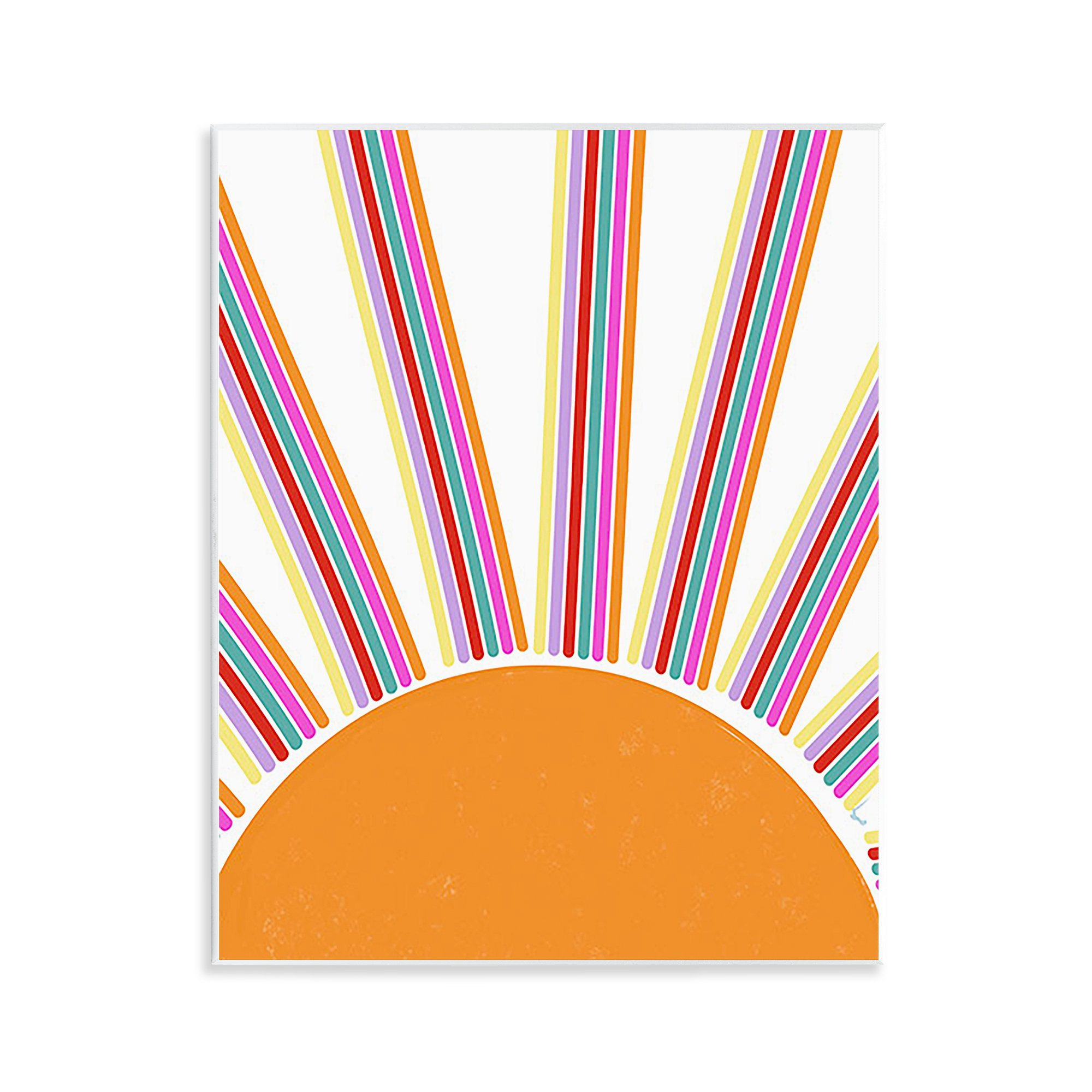 Dakota Fields Retro Striped Sun Rays Wall Plaque Art by Ashley ...
