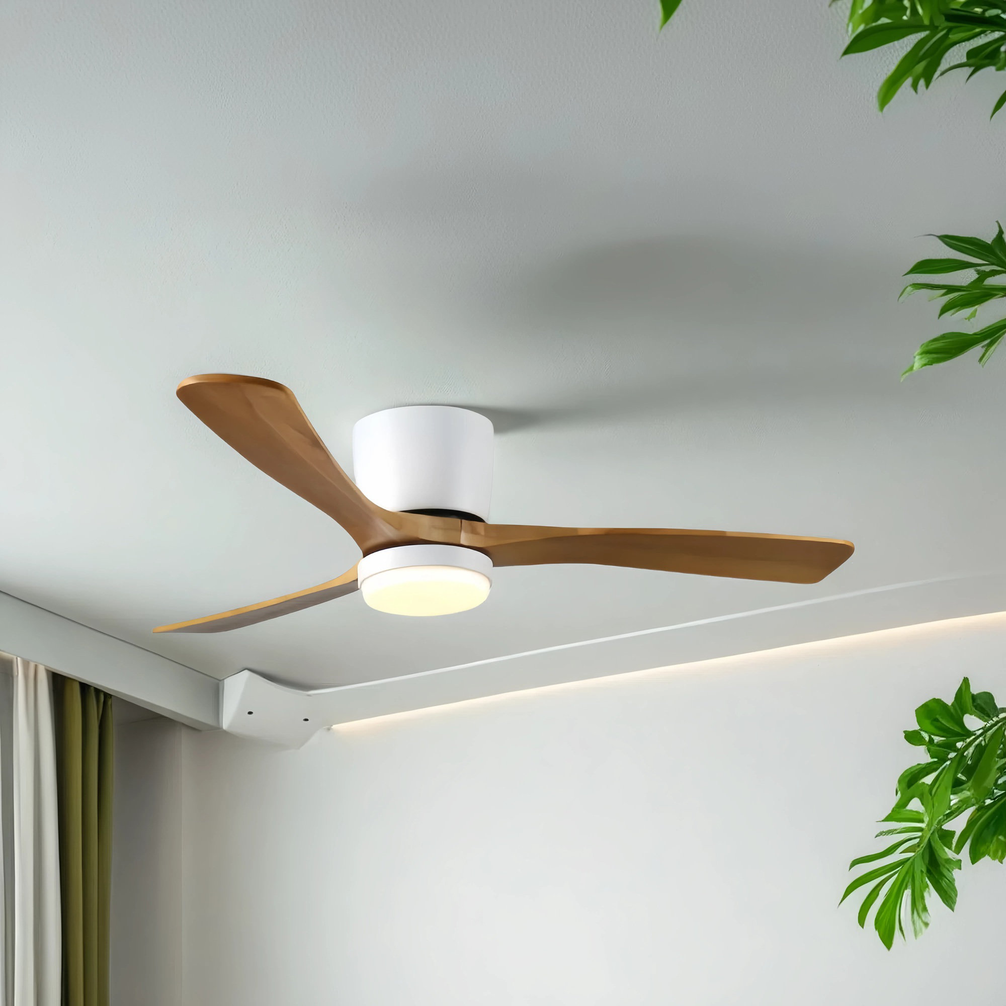 Ivy Bronx Silent Powerhouse: 42" Low-Profile Flush Mount Ceiling Fan ...