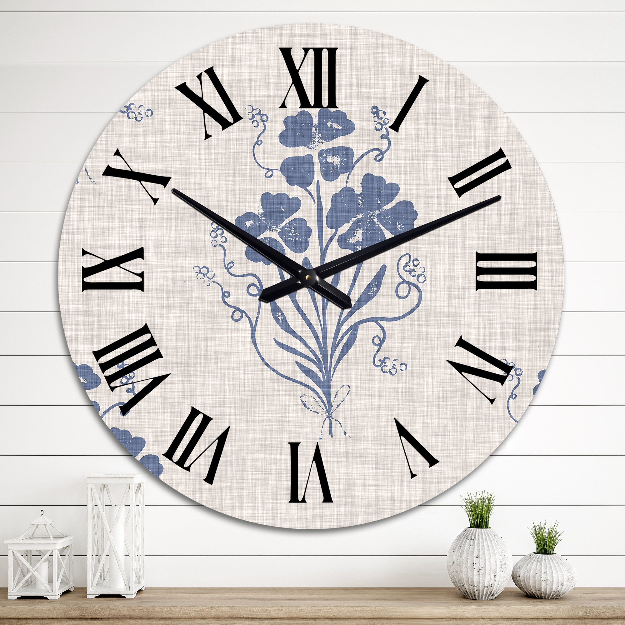 East Urban Home Vintage Blue Farmhouse Flower I - Traditional Wall ...