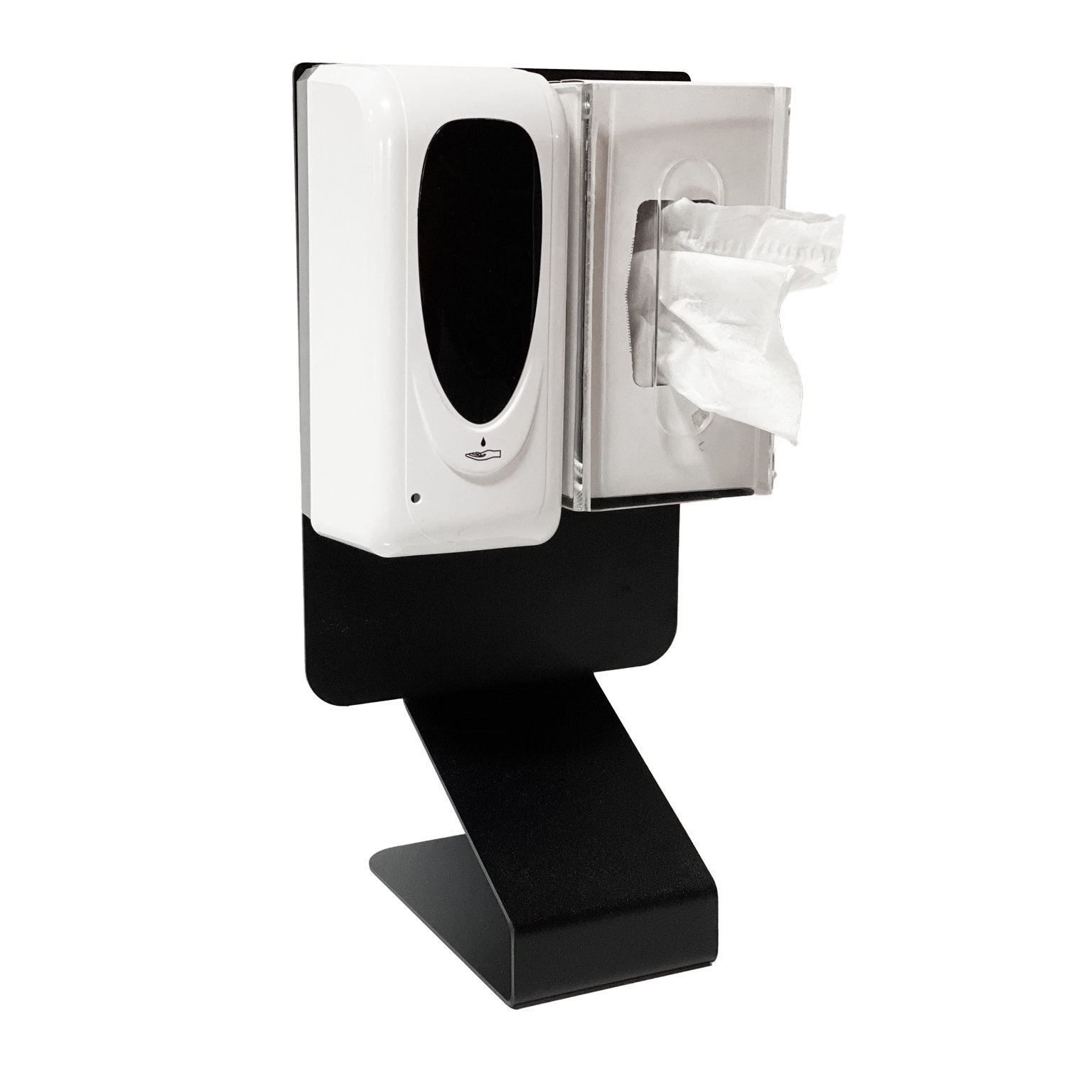 VERSADESK Countertop Hand Sanitizer Dispenser With Tissue Box - Black ...