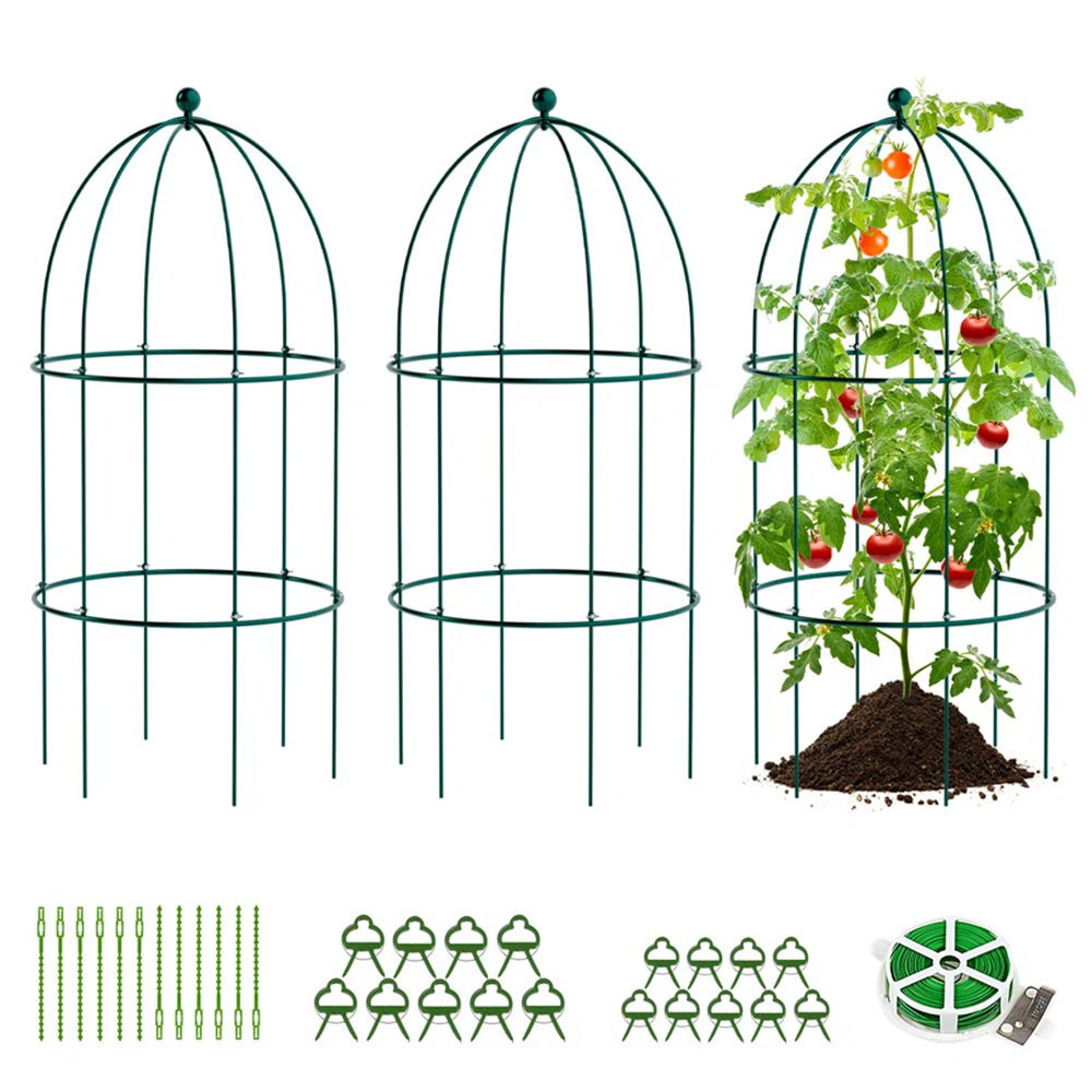 Arlmont & Co. Soroh Garden Obelisk Trellis,Tomato Cage Metal Garden ...