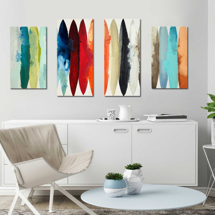 Latitude Run® " Even Flow " 4 - Pieces on Canvas | Wayfair