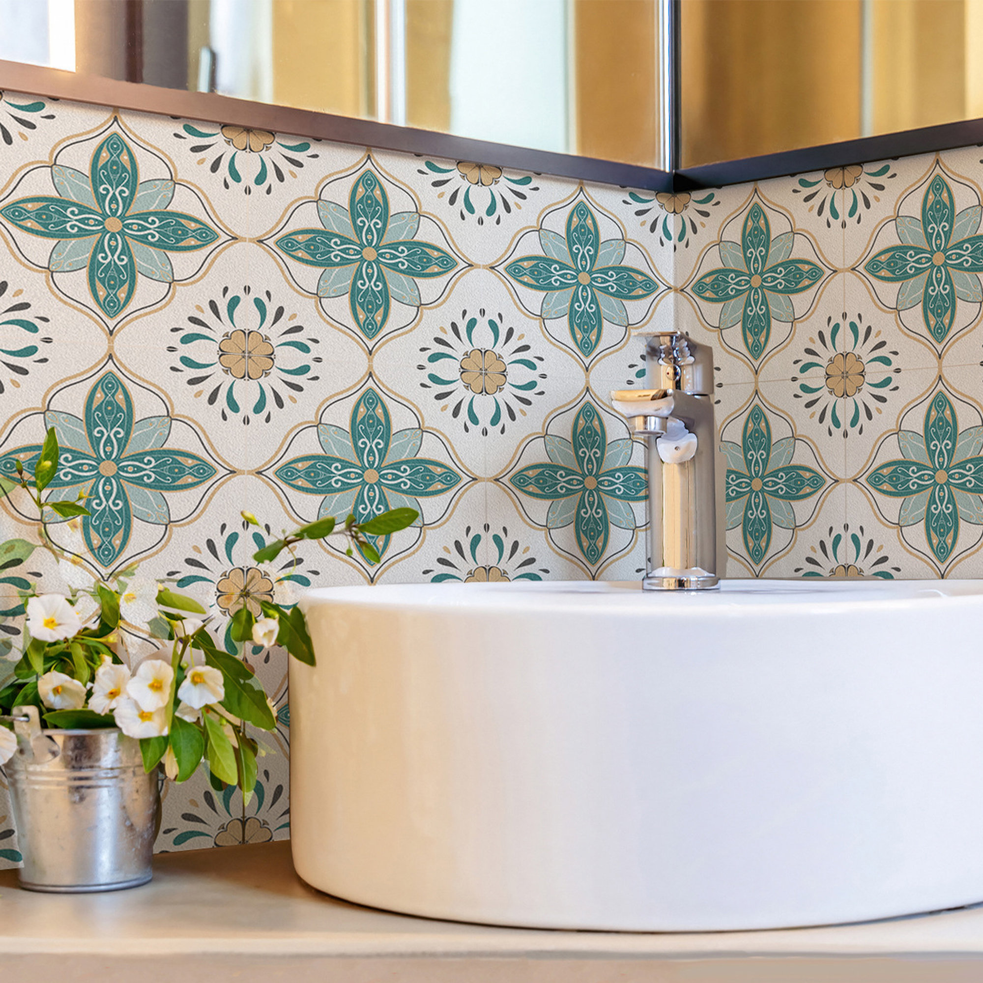 Charlton Home® 6inch x 6inch retro french self adhesive wall sticker ...