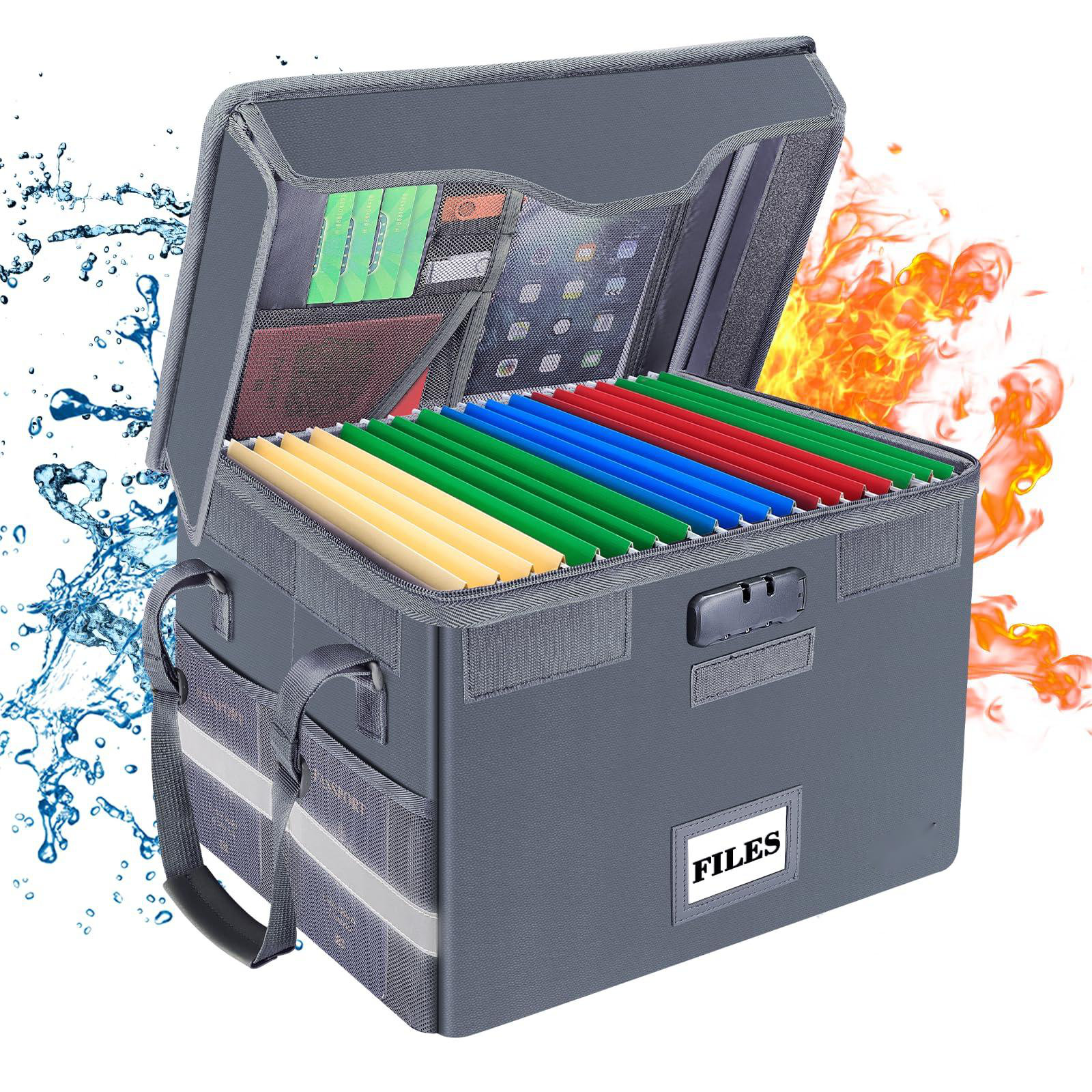 Fish hunter File Box Fireproof Document Box With Lock, File Storage ...