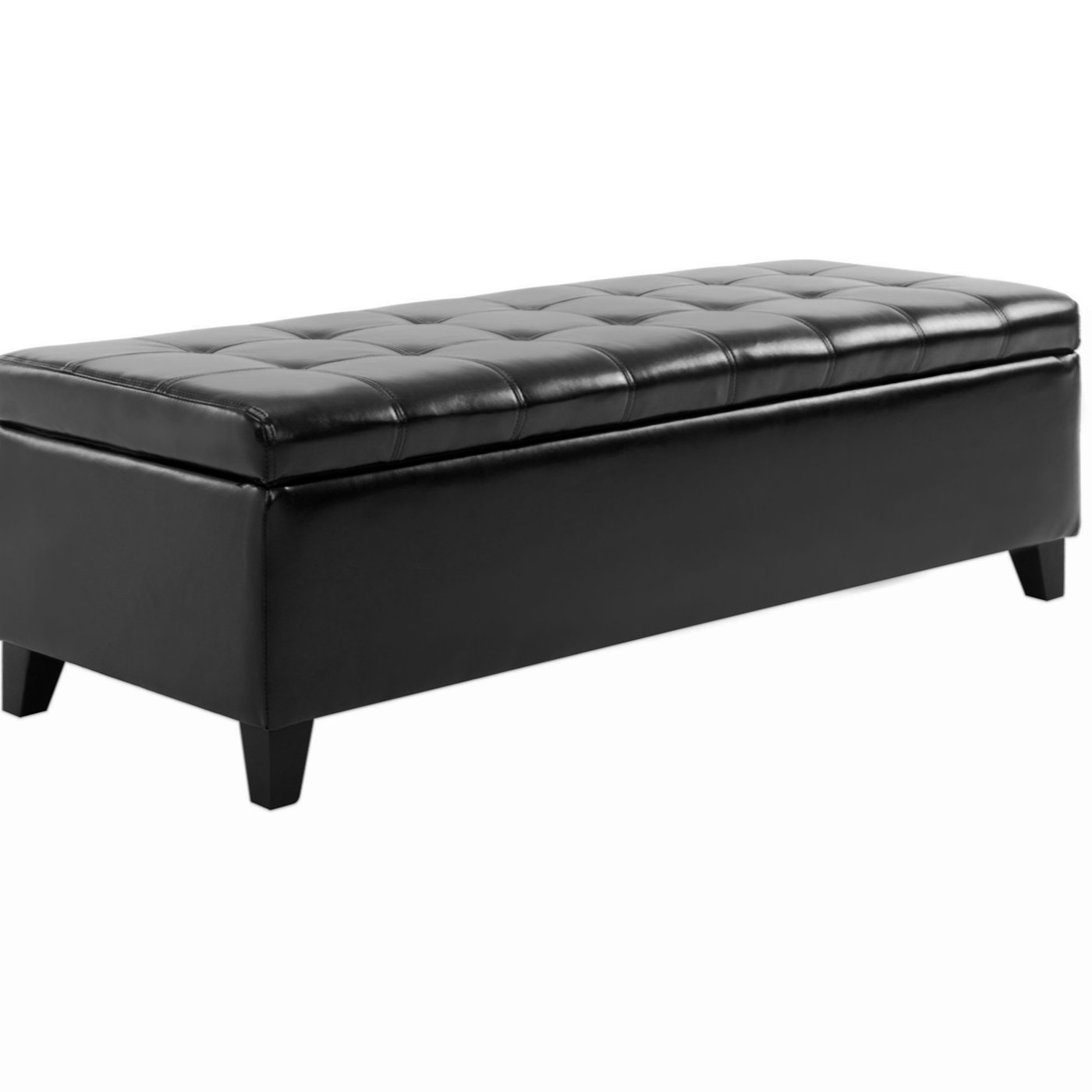Red Barrel Studio® 51" Ottoman Storage Bench, Faux Leather Storage ...